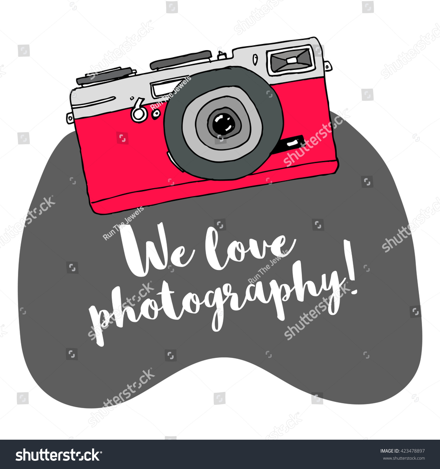 Hand Drawn Camera Vector Illustration Stock Vector (Royalty Free) 423478897