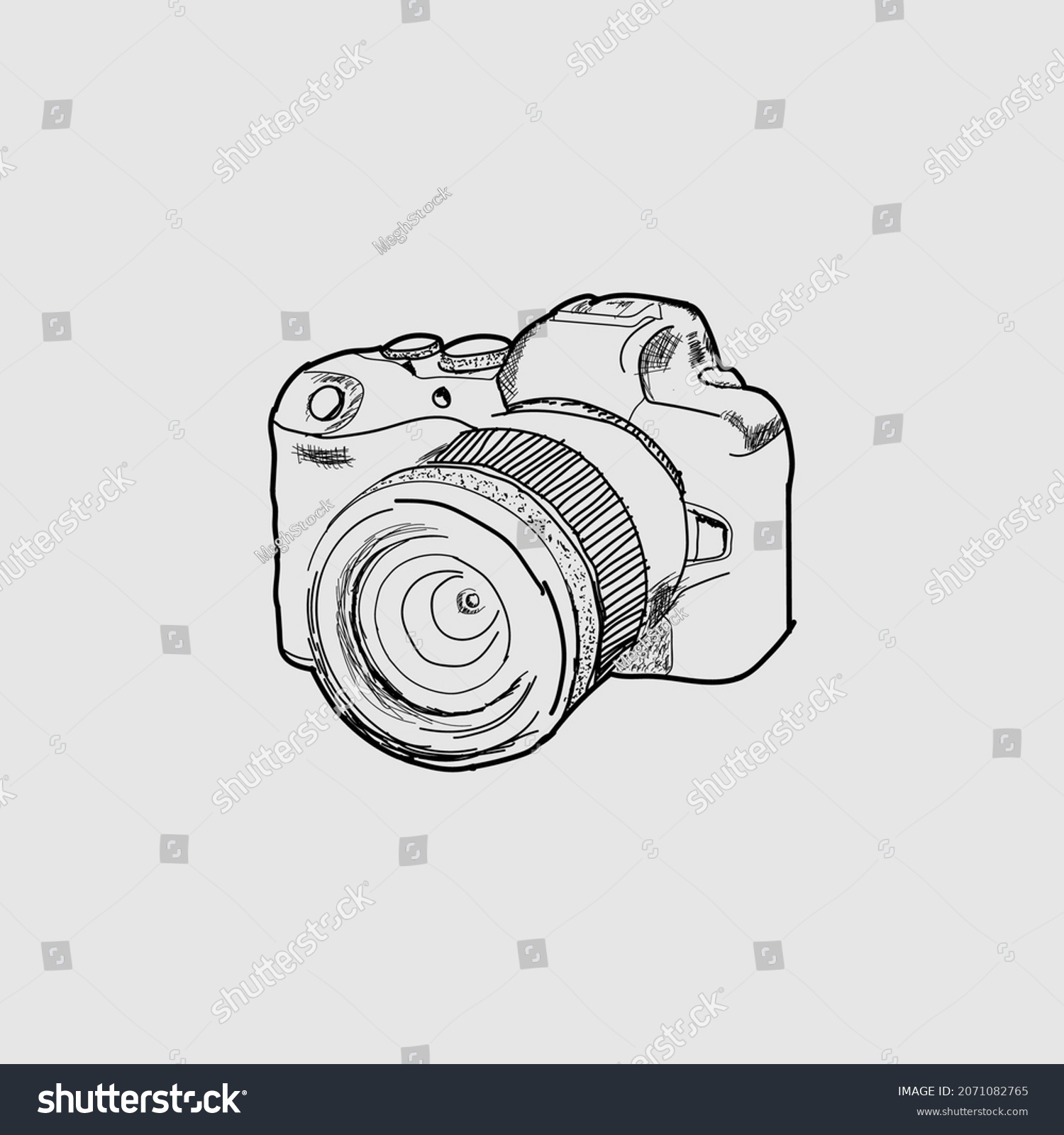Hand Drawn Camera Vector Sketch Stock Vector (Royalty Free) 2071082765 ...