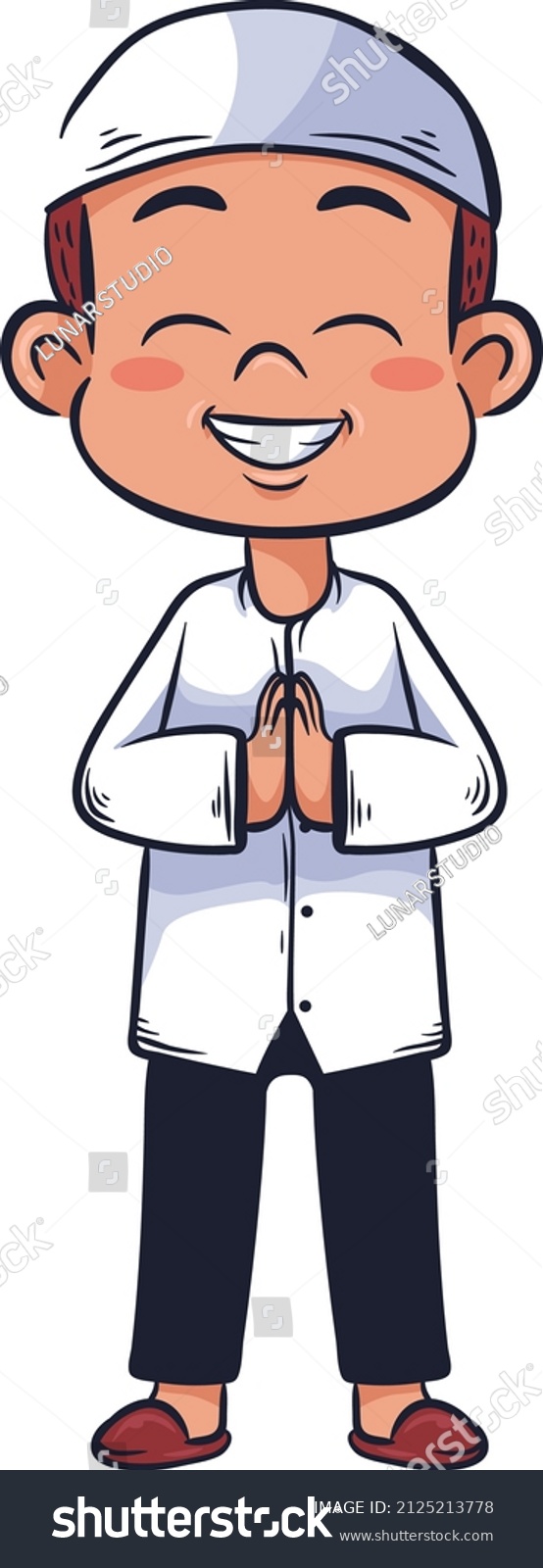 Hand Drawn Cartoon Ramadhan Character Vector Stock Vector (Royalty Free ...