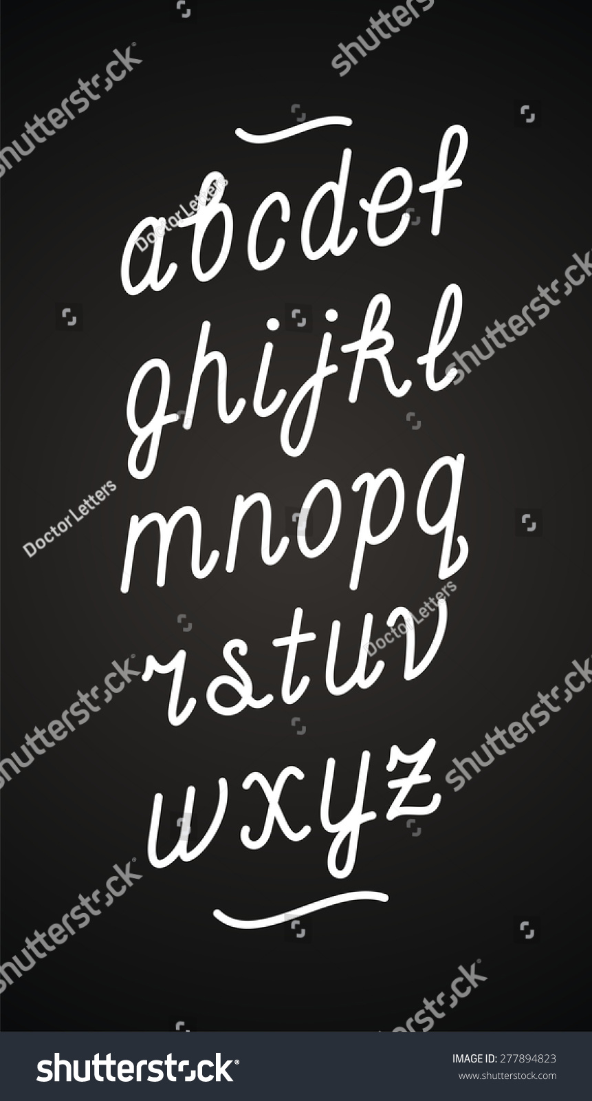 Hand Drawn Chalk Board Cursive Font Stock Vector (Royalty Free) 277894823