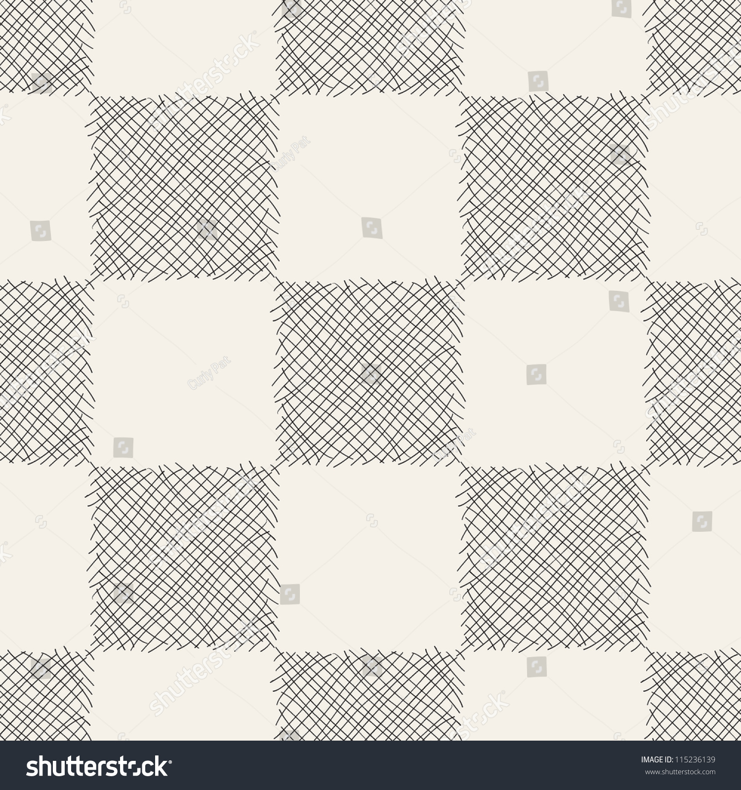 Hand Drawn Chessboard Seamless Pattern Stylish Stock Vector (Royalty ...