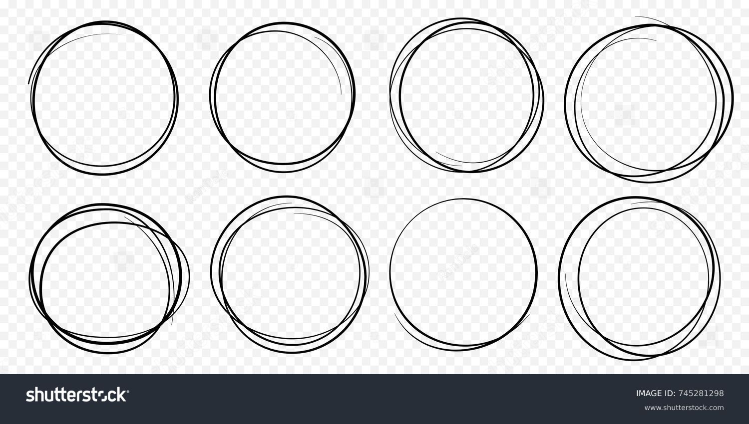 Hand Drawn Circle Line Sketch Set Stock Vector (Royalty Free) 745281298 ...