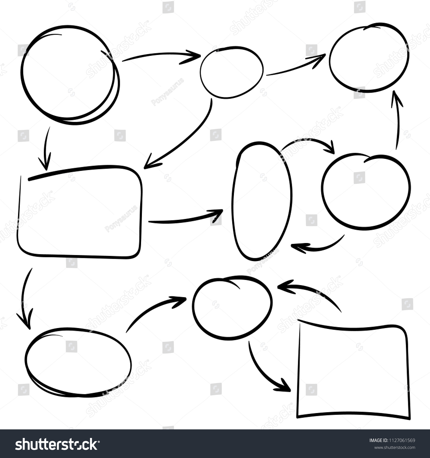 Hand Drawn Circle Rectangle Diagram Chart Stock Vector (Royalty Free ...