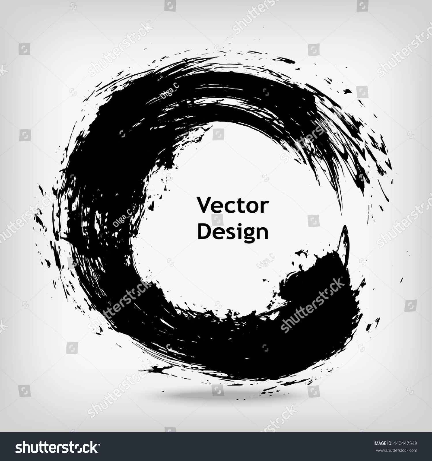 Hand Drawn Circle Shape Label Logo: vector de stock (libre de regalías ...