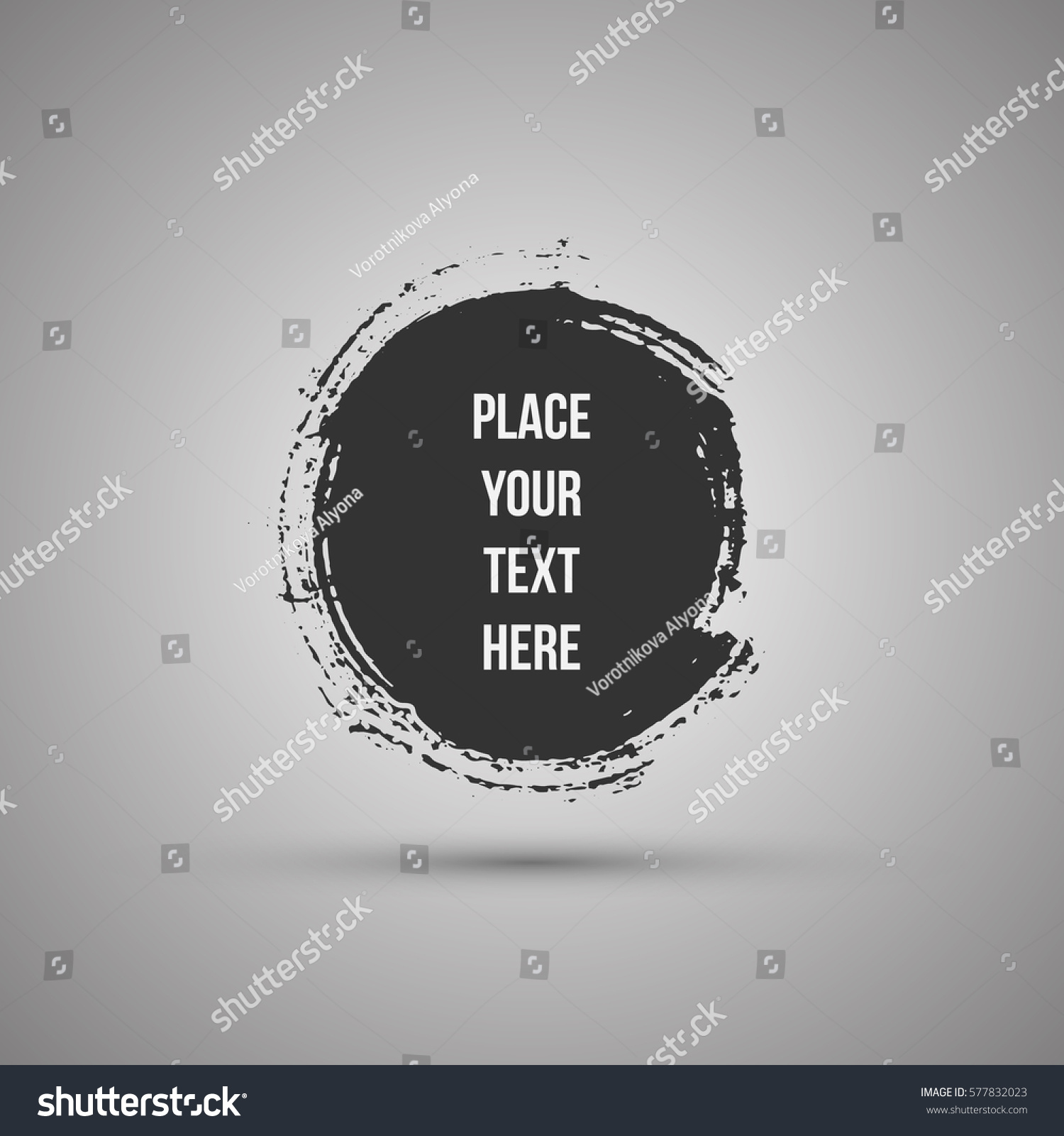 Hand Drawn Circle Shape Label Logo: vector de stock (libre de regalías ...