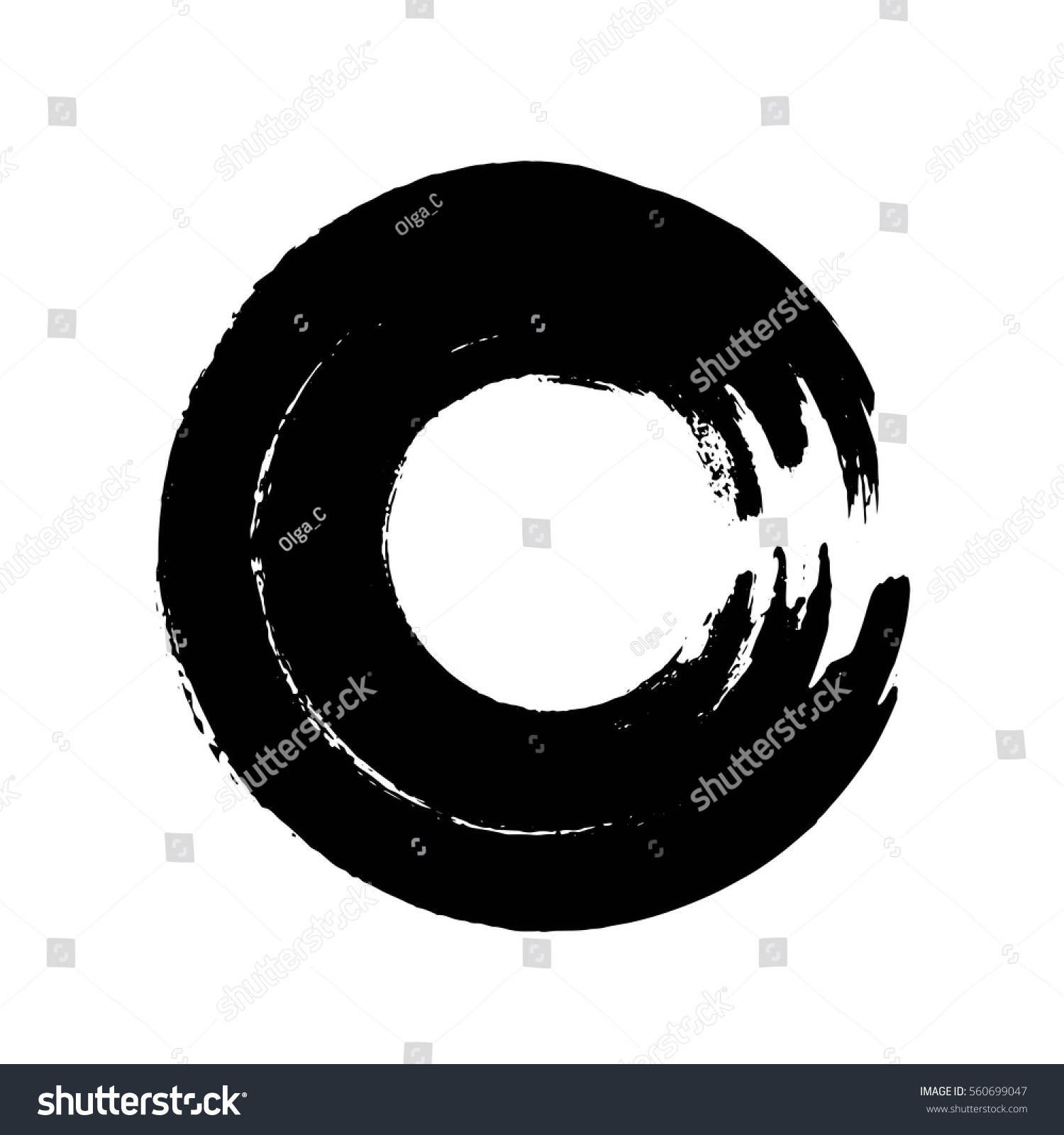 Hand Drawn Circle Shape Label Logo Stock Vector (Royalty Free ...