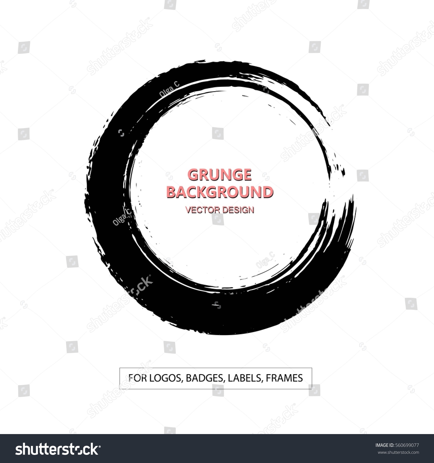 Hand Drawn Circle Shape Label Logo Stock Vector (Royalty Free) 560699077