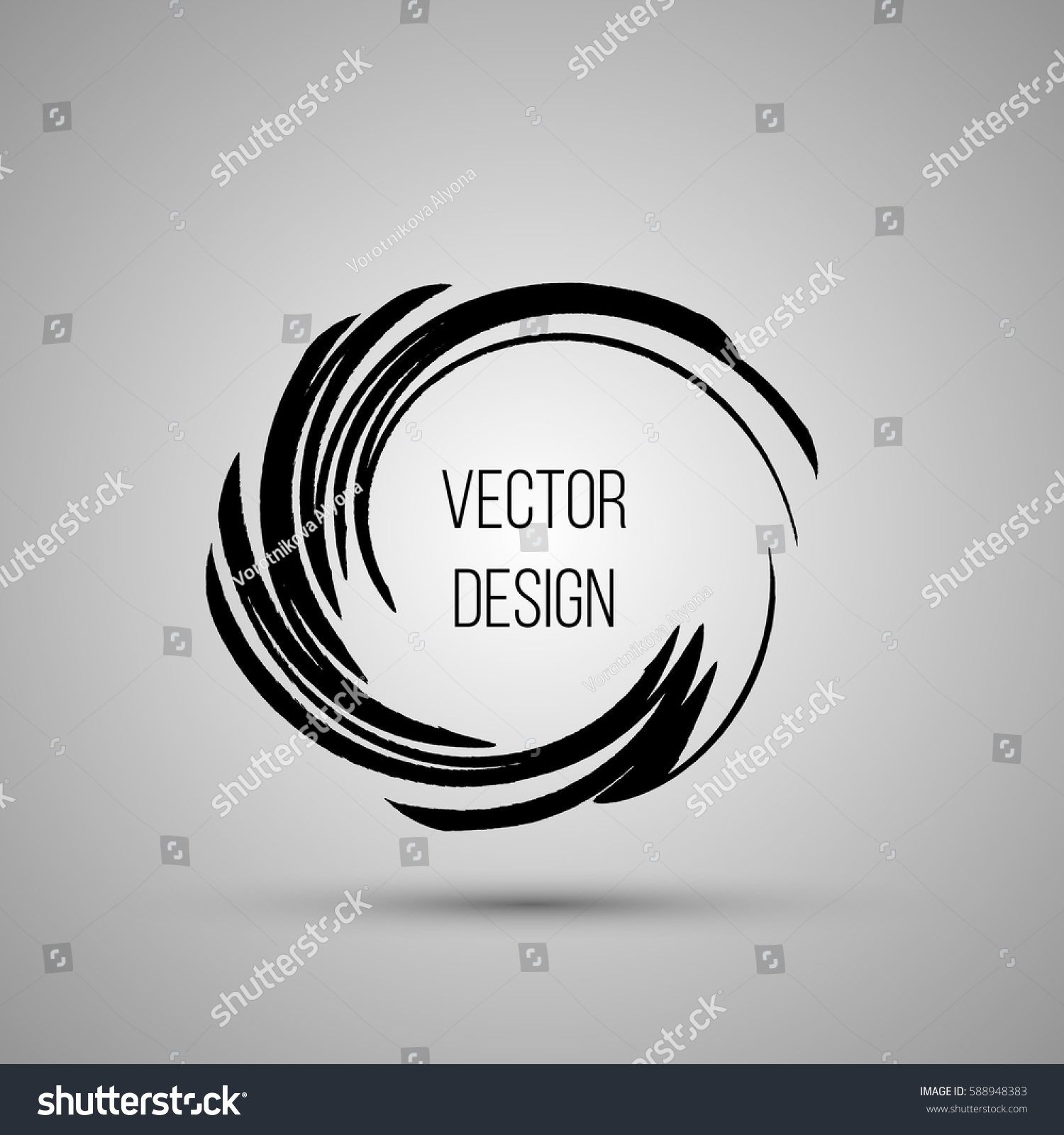 Hand Drawn Circle Shape Label Logo Stock Vector (Royalty Free ...