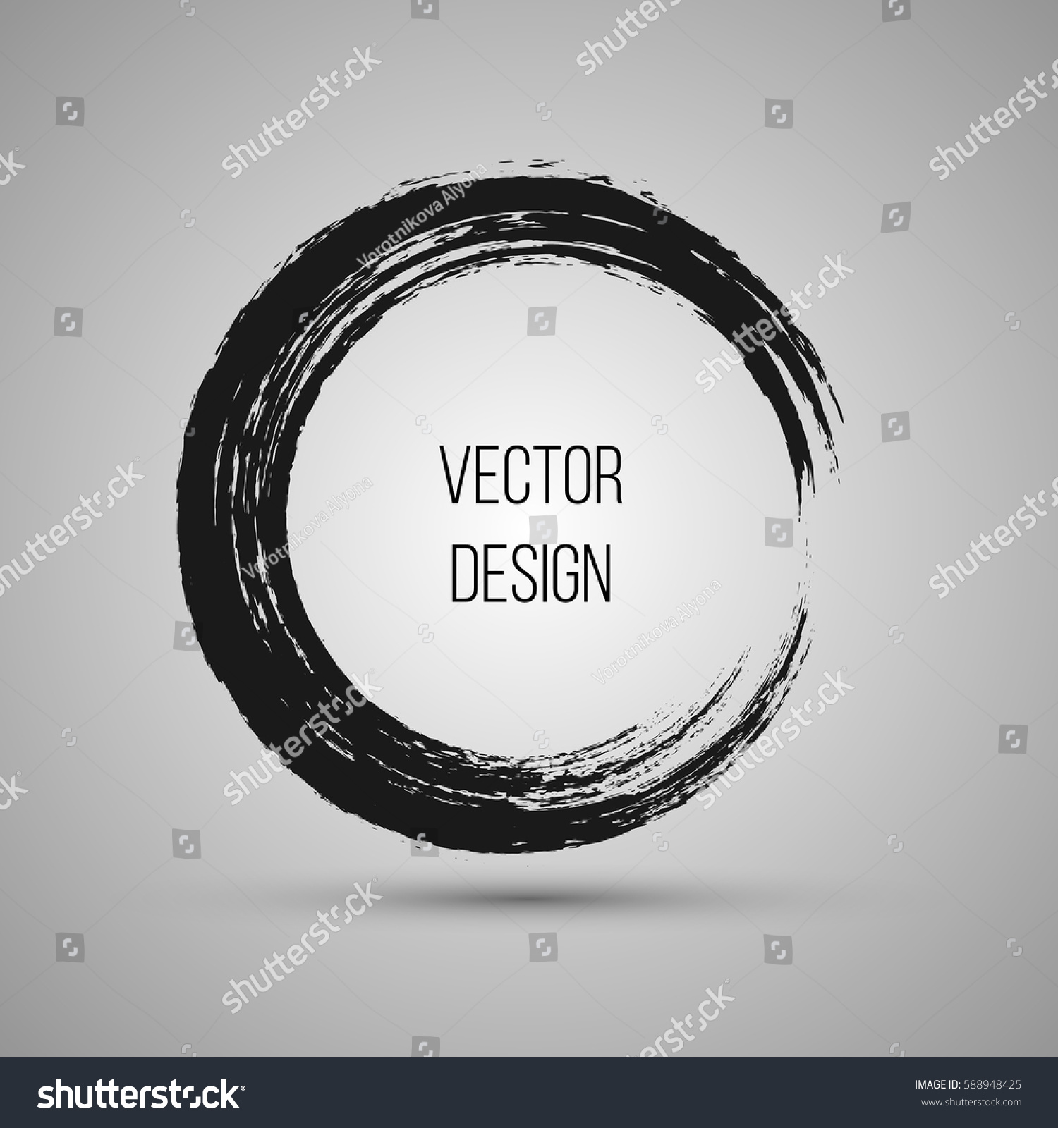 Hand Drawn Circle Shape Label Logo Stock Vector (Royalty Free) 588948425