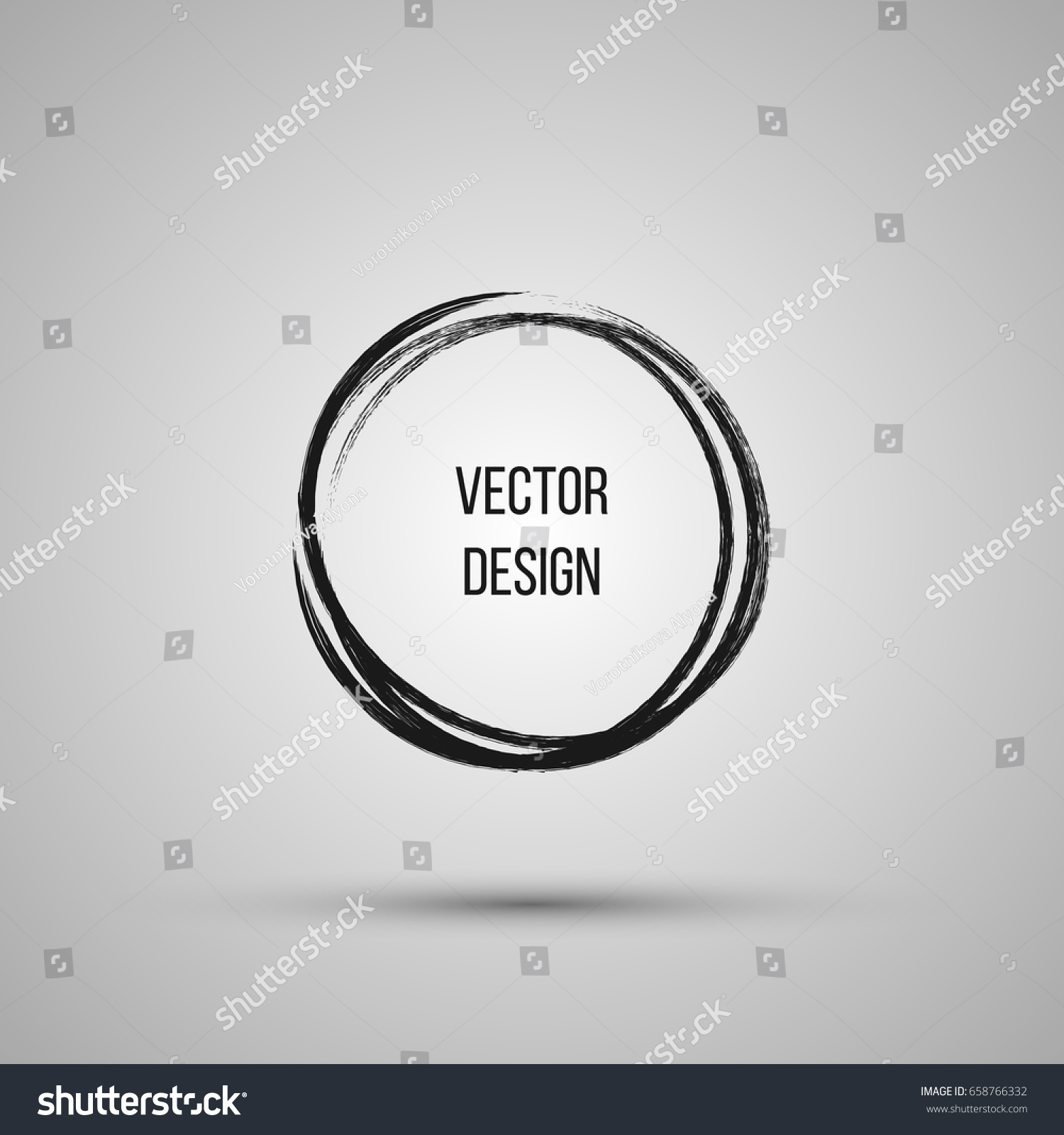 Hand Drawn Circle Shape Label Logo Stock Vector (Royalty Free ...