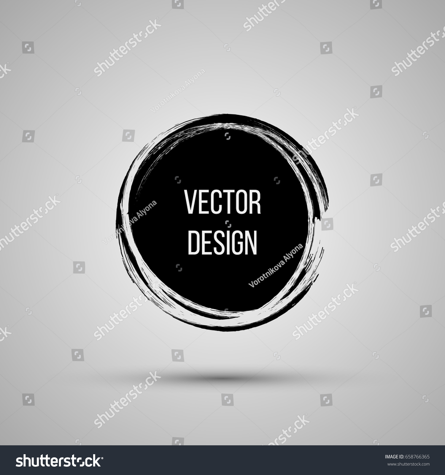 Hand Drawn Circle Shape Label Logo Stock Vector (Royalty Free) 658766365