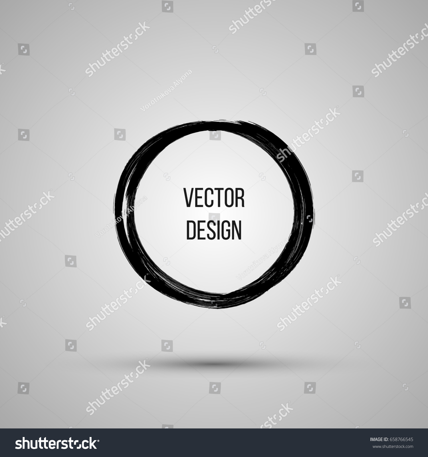 Hand Drawn Circle Shape Label Logo Stock Vector (Royalty Free ...
