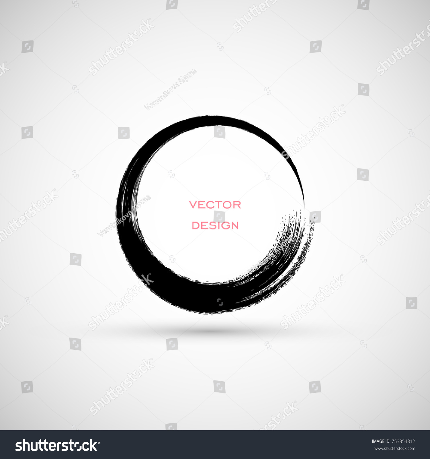 Hand Drawn Circle Shape Label Logo Stock Vector (Royalty Free ...