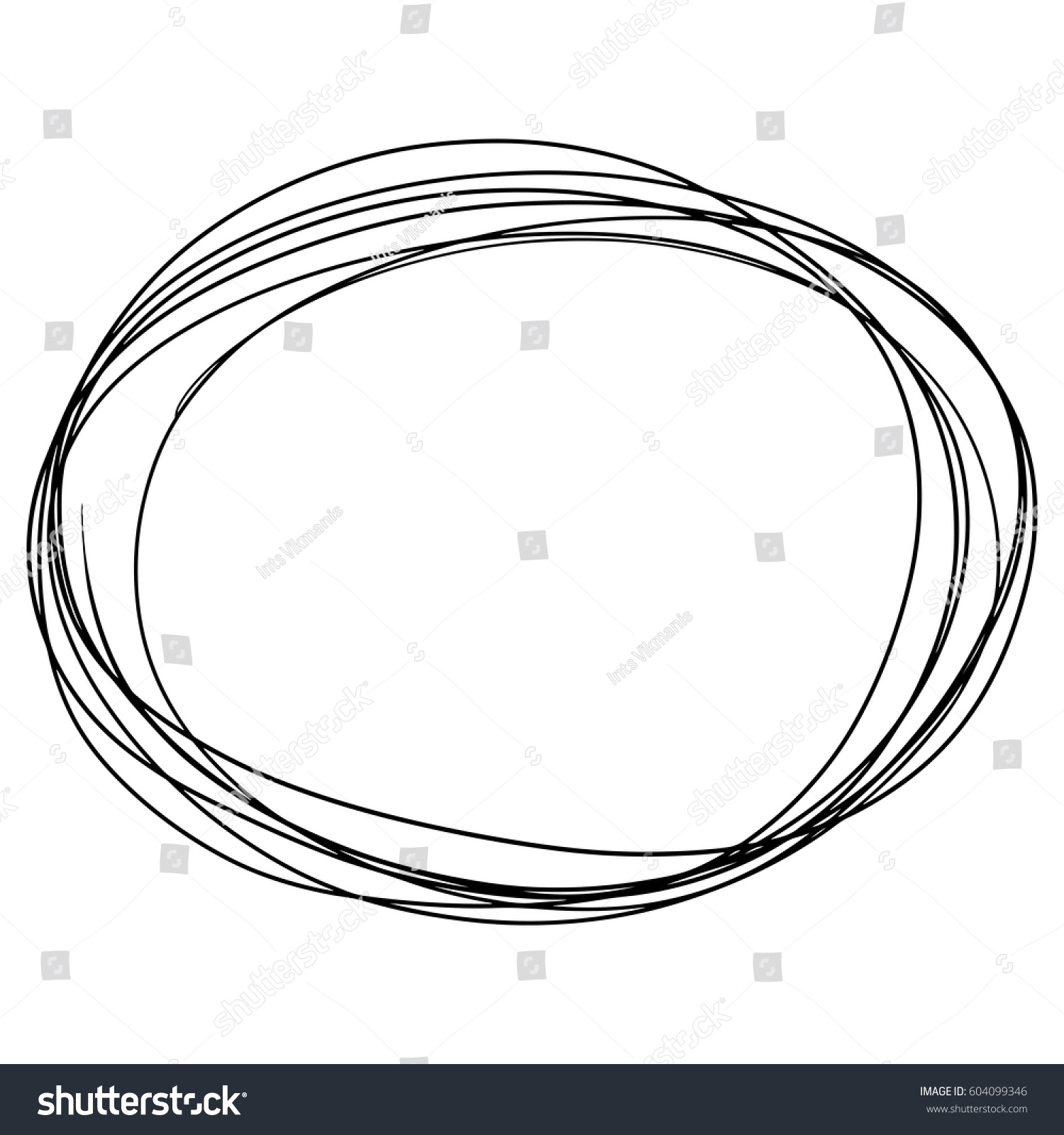 Hand Drawn Circle Sketch Doodle Frames Stock Vector (Royalty Free ...