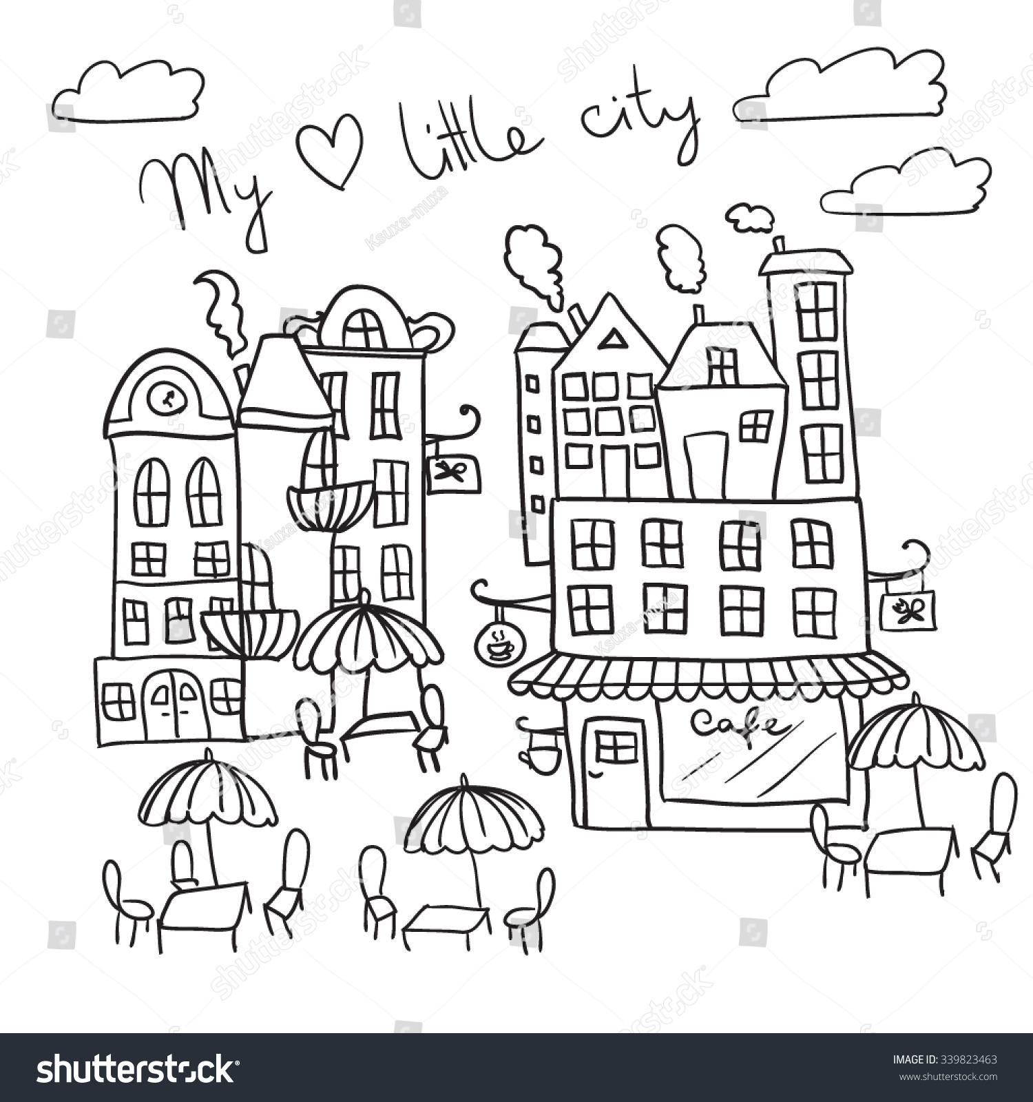 Hand Drawn City Doodle Stock Vector 339823463 - Shutterstock