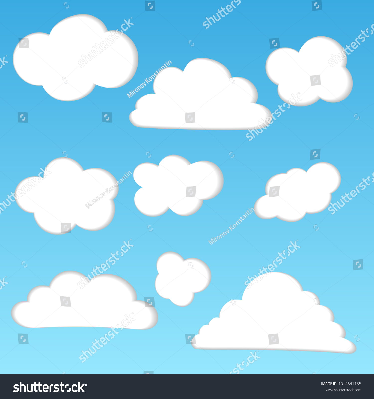 Hand Drawn Cloud Set Vector Illustration Stock Vector (Royalty Free ...