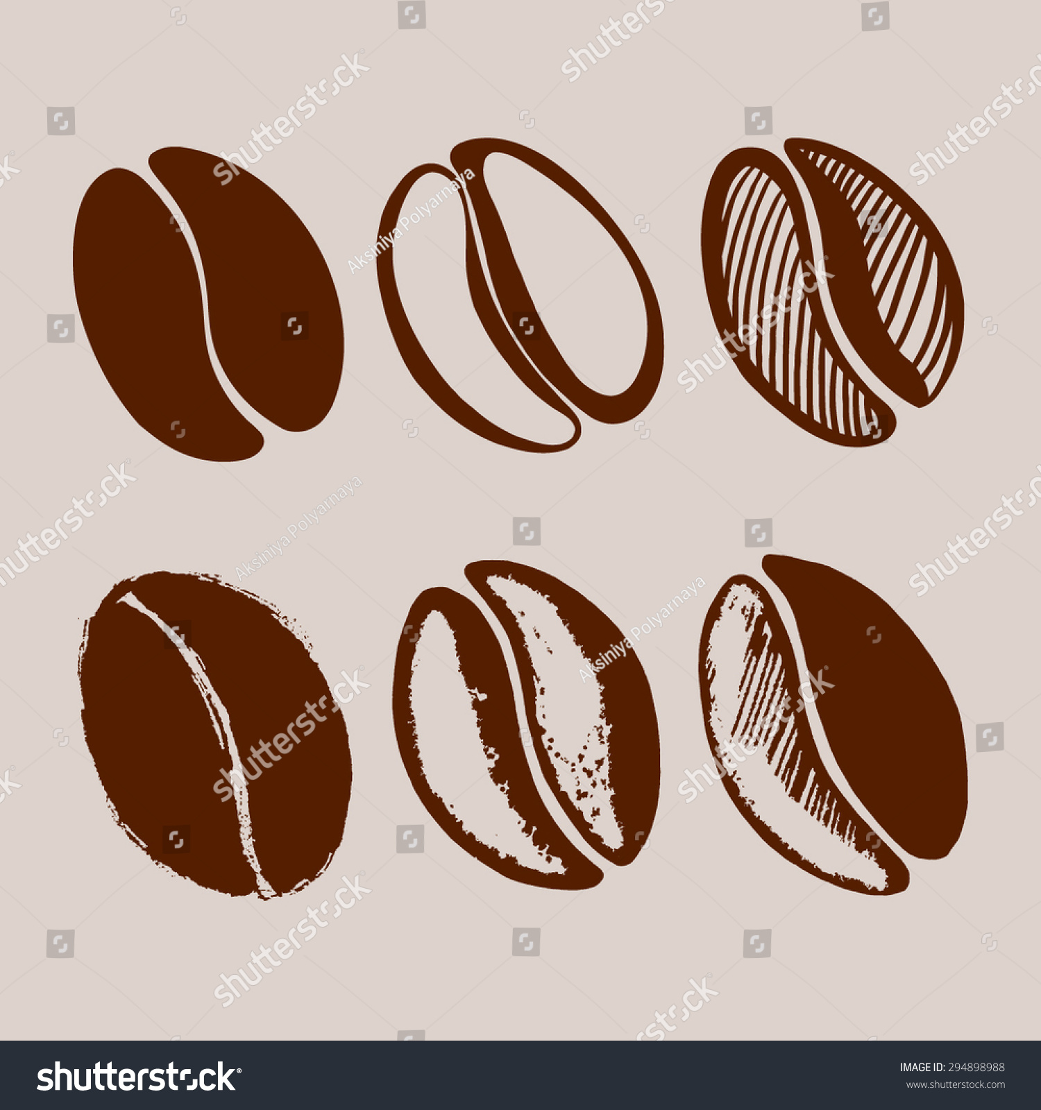 Hand Drawn Coffee Beans Stock Vector 294898988 - Shutterstock