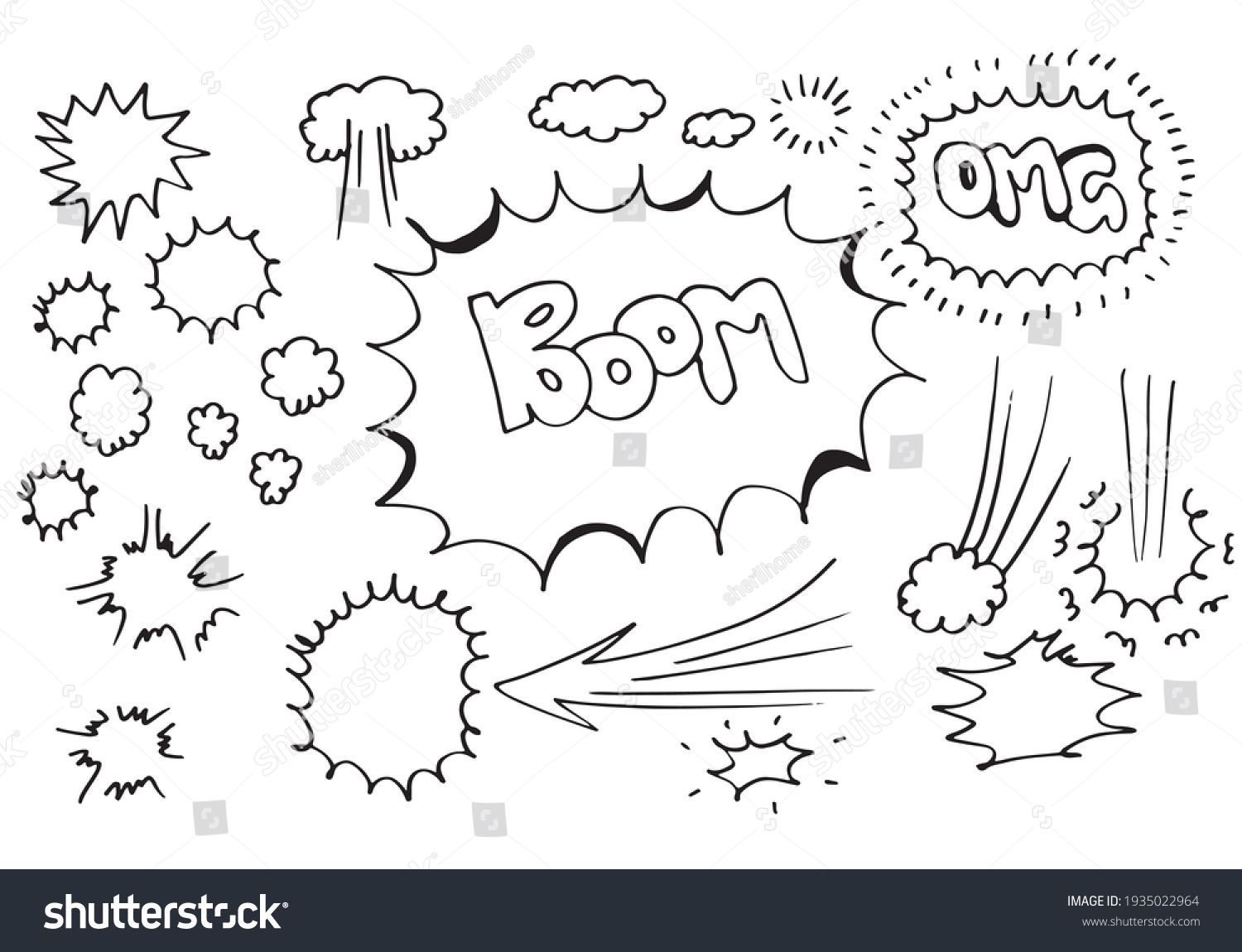 Hand Drawn Comic Doodles On White Stock Vector (Royalty Free ...