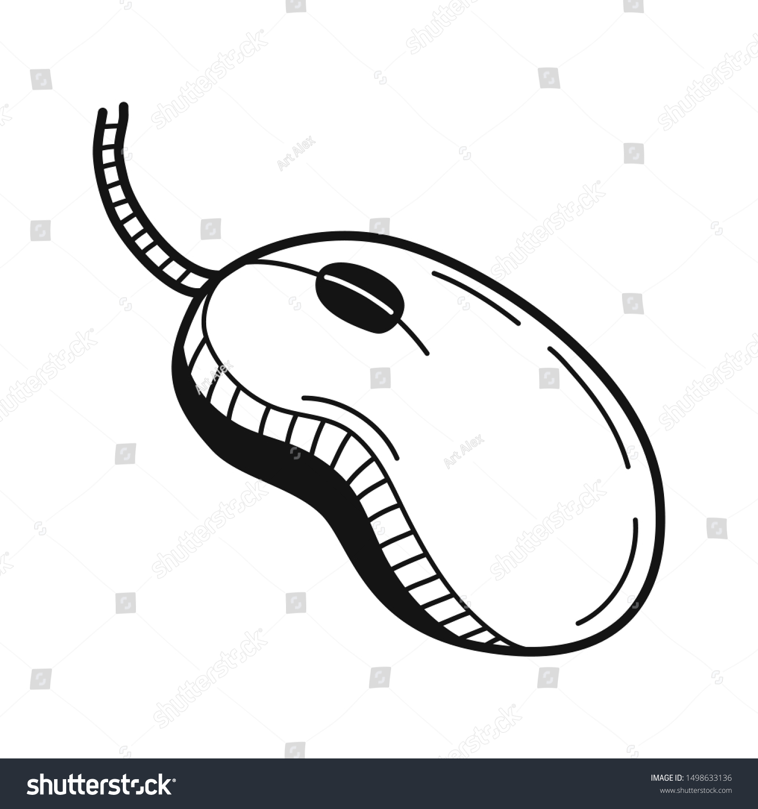 Hand Drawn Computer Mouse Isolated On: vector de stock (libre de ...
