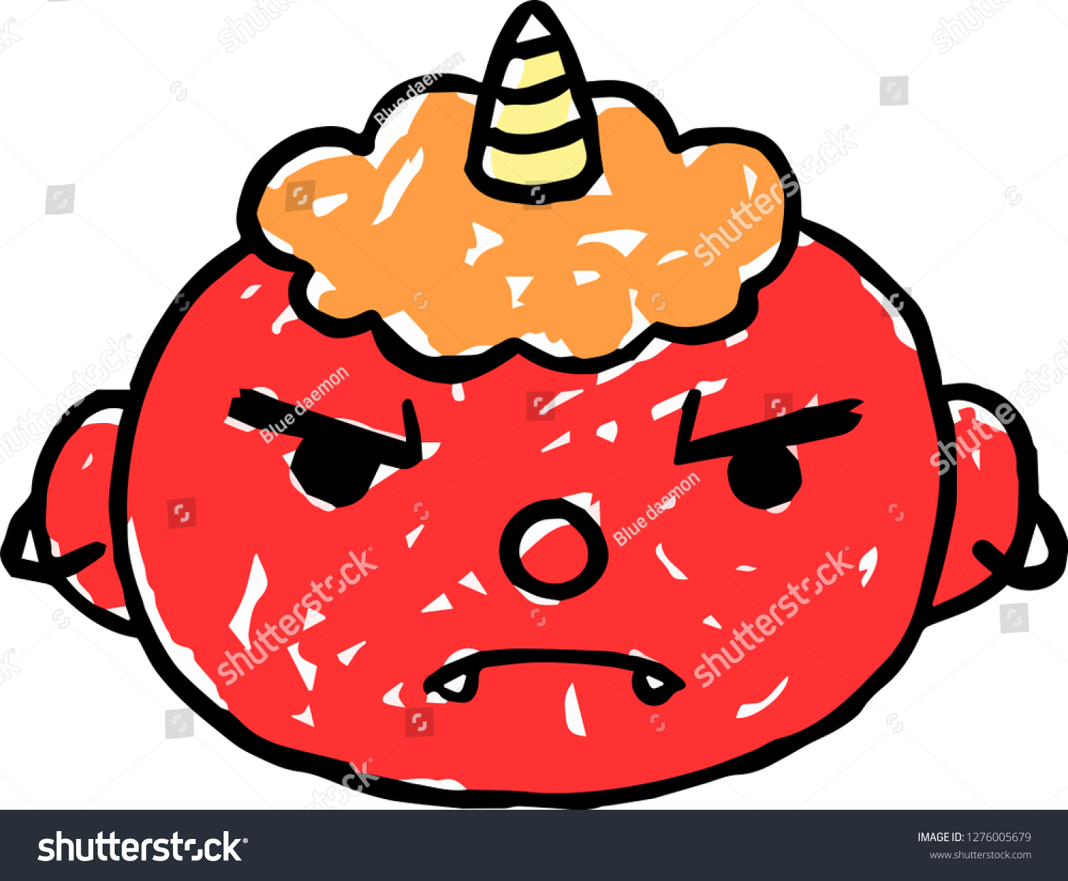 Handdrawn Cute Red Demons Face Stock Vector (Royalty Free) 1276005679 ...