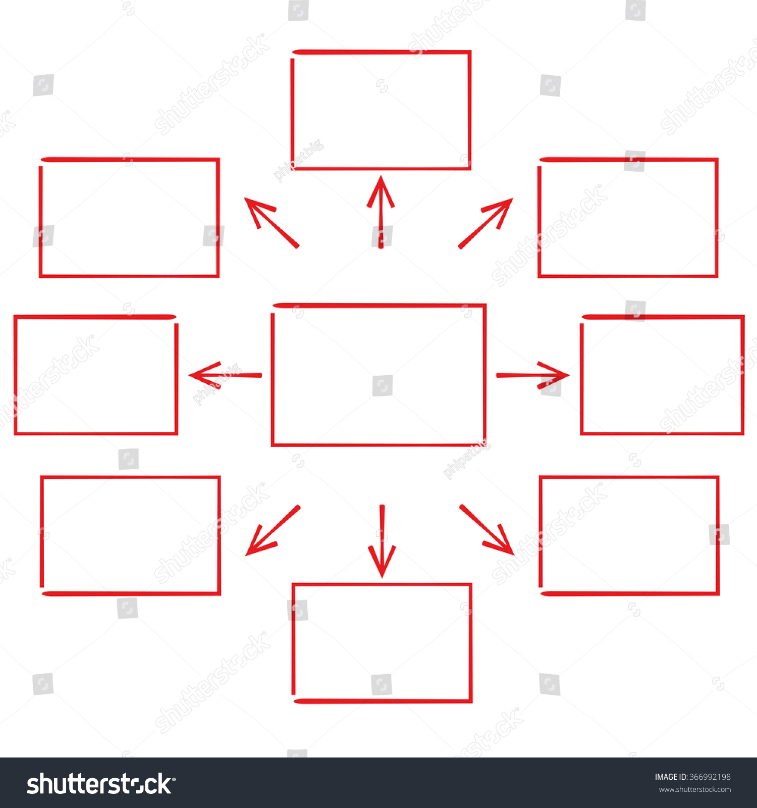 Hand Drawn Diagram Mind Mapping Diagram: เวกเตอร์สต็อก (ปลอดค่า ...