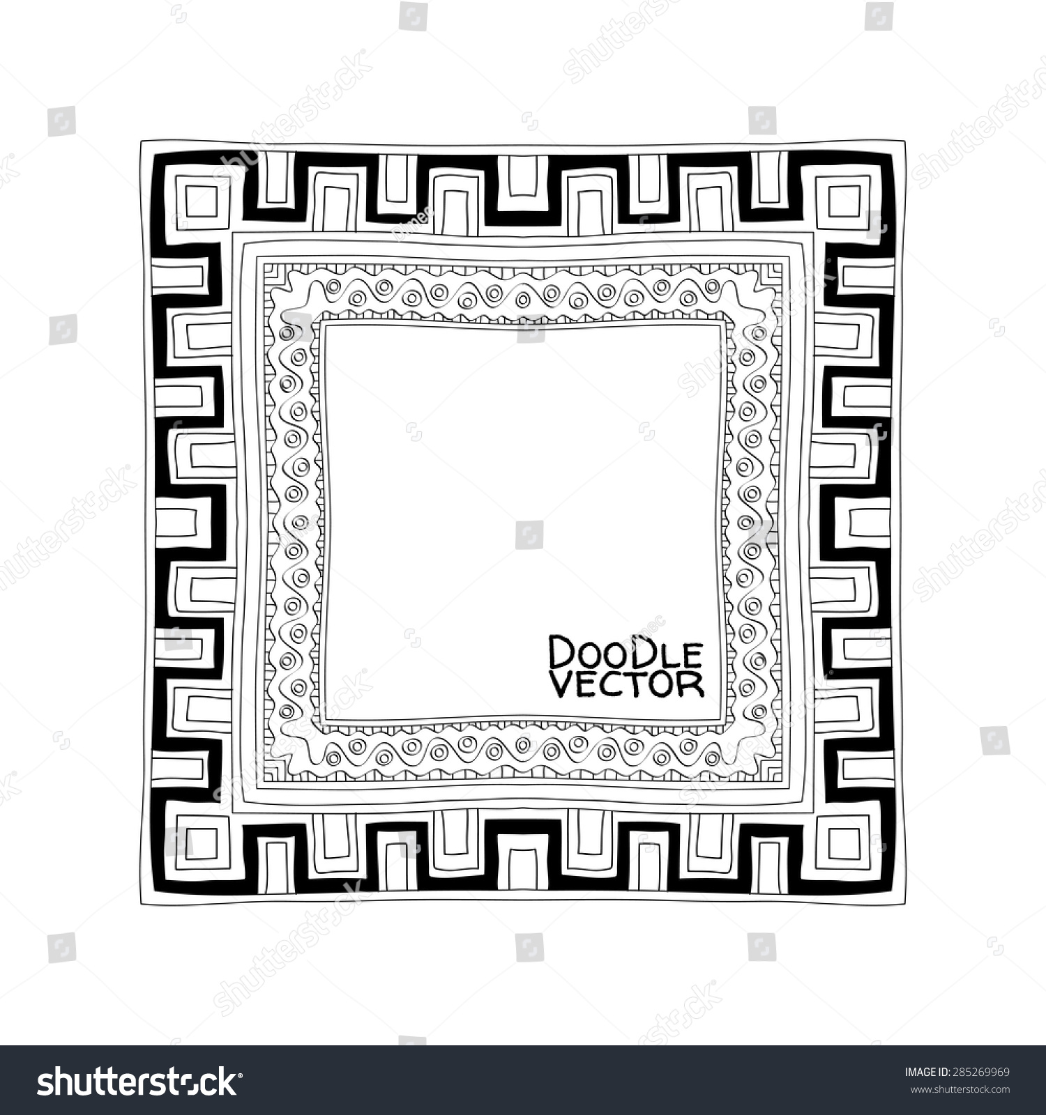 Hand Drawn Doodle Border Frames Vector Stock Vector (Royalty Free ...