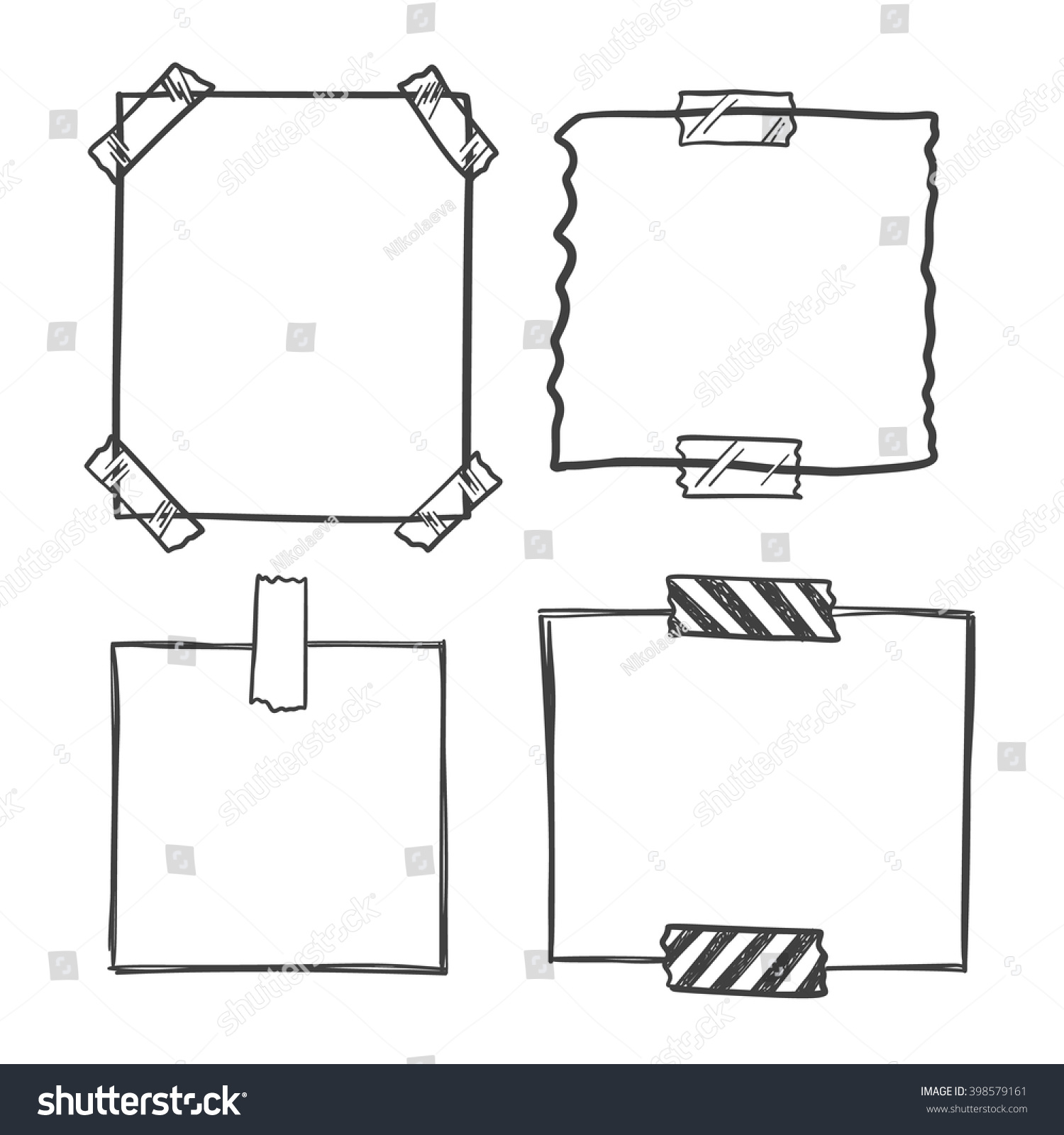 Hand Drawn Doodle Notepaper Messages Vector Stock Vector (Royalty Free ...