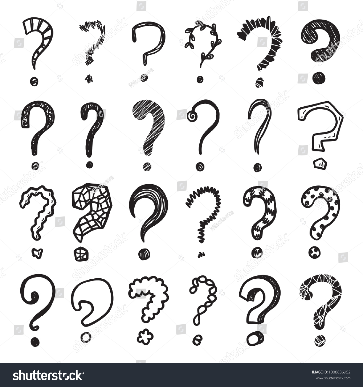 Hand Drawn Doodle Questions Marks Vector: เวกเตอร์สต็อก (ปลอดค่า ...