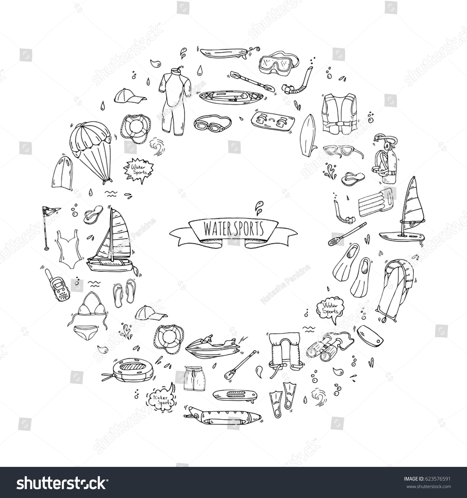 Hand Drawn Doodle Water Sports Icons Stock Vector (Royalty Free) 623576591 Hand Drawn Doodle Water Sports Icons Stock Vector (Royalty Free) 623576591