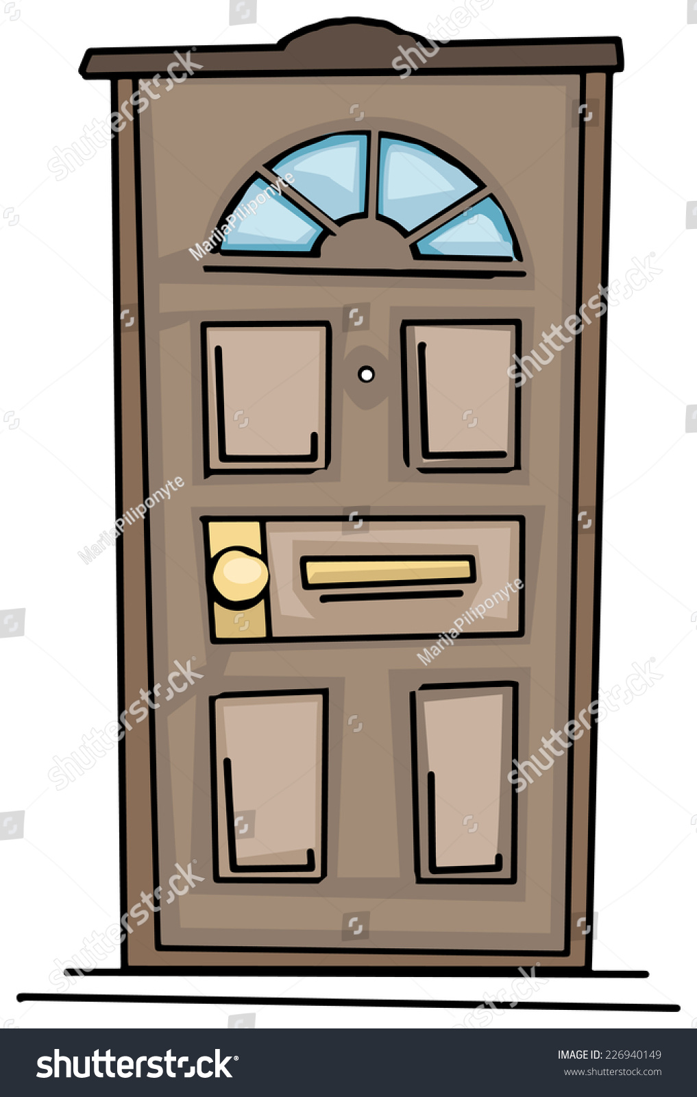 Hand Drawn Door Vector Illustration Stock Vector (Royalty Free) 226940149