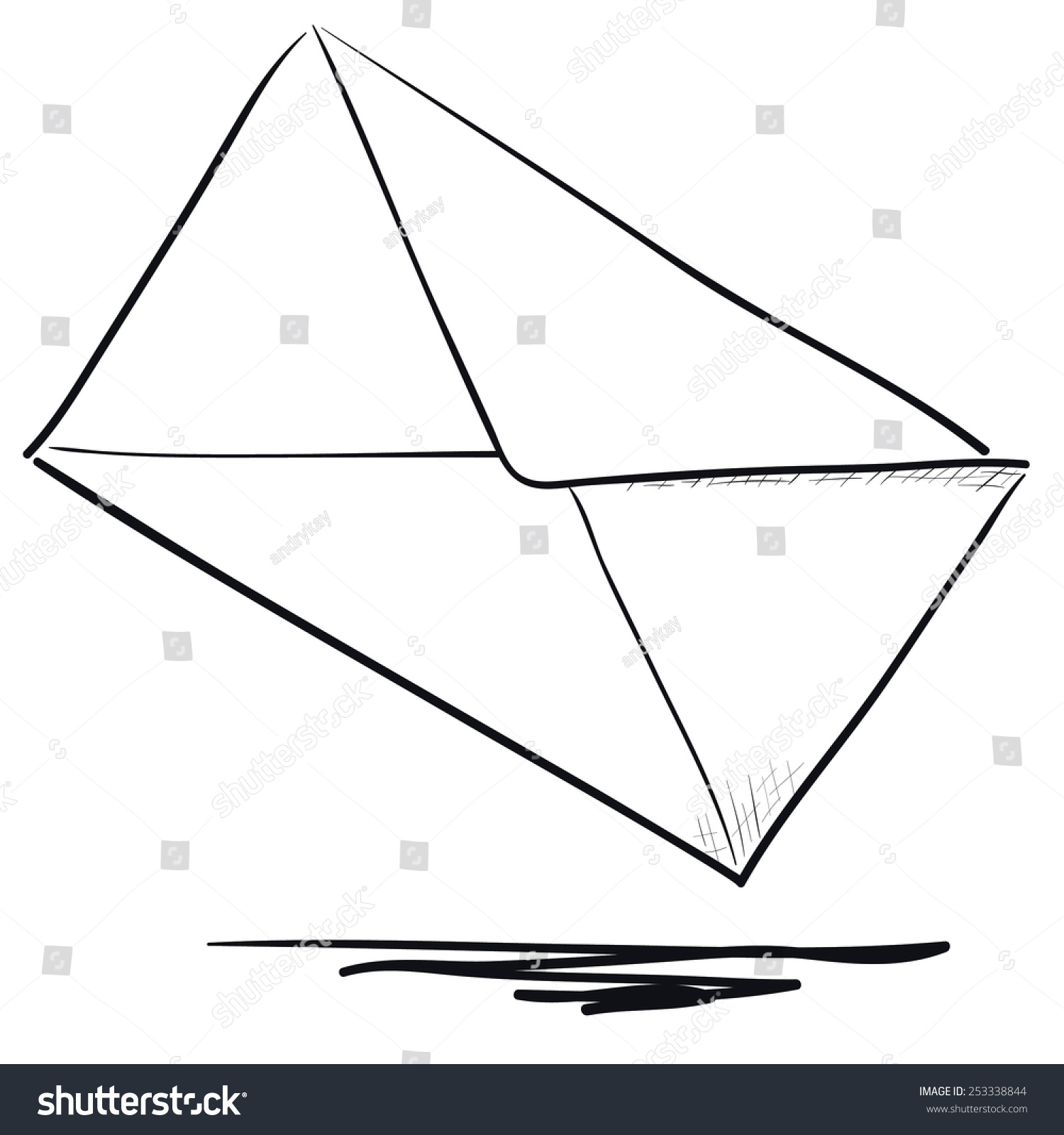 Hand Drawn Envelope Illustration Stock Vector (Royalty Free) 253338844 ...