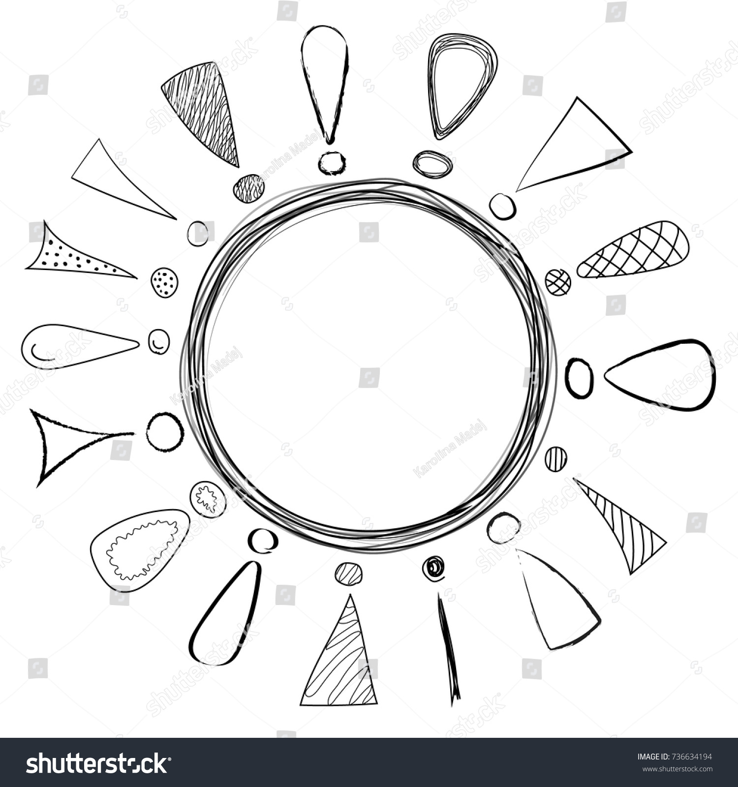 Hand Drawn Exclamation Marks Poster Vector Stock Vector (Royalty Free ...