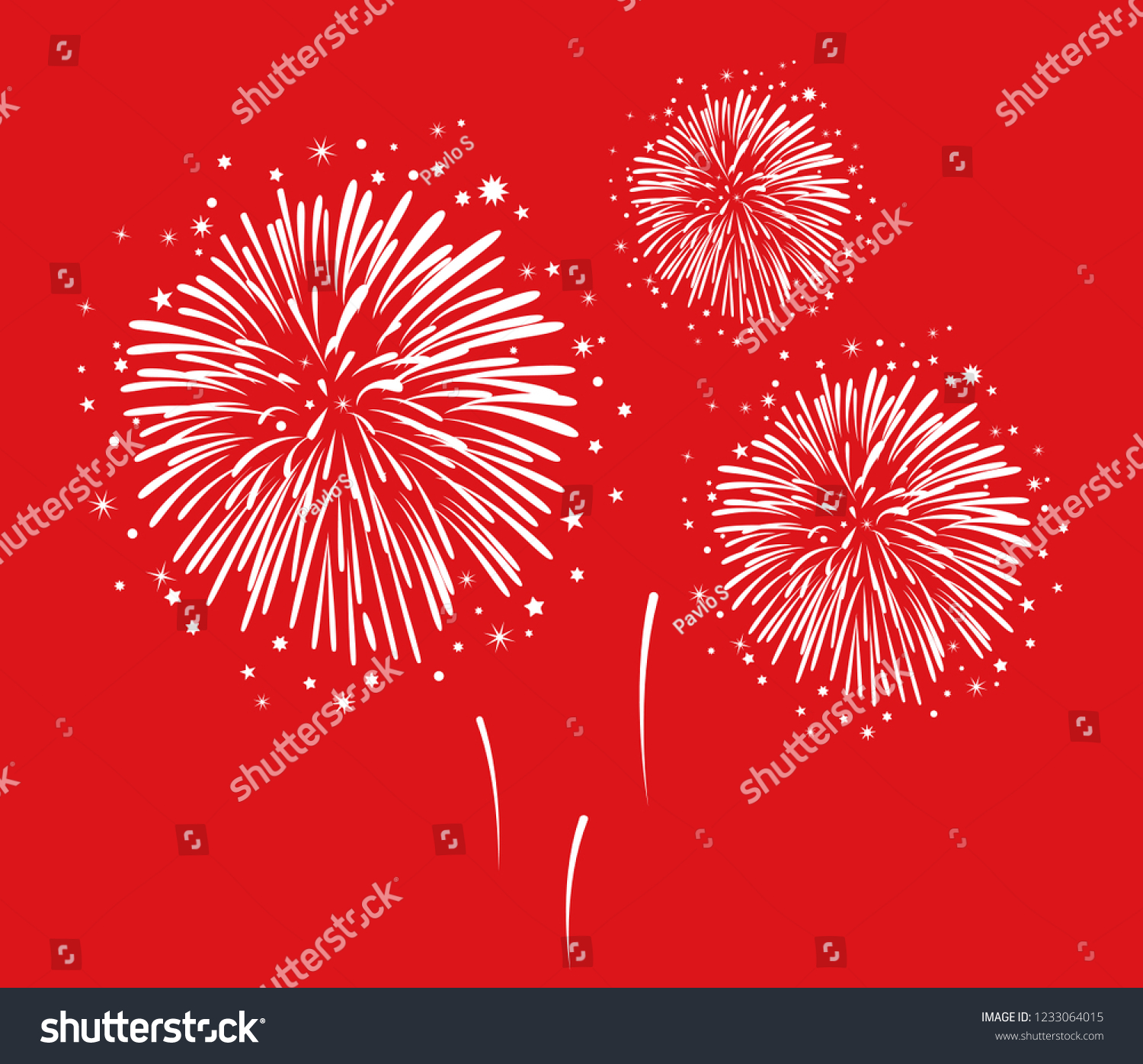 Hand Drawn Fireworks Vector Stock Vector (Royalty Free) 1233064015 ...