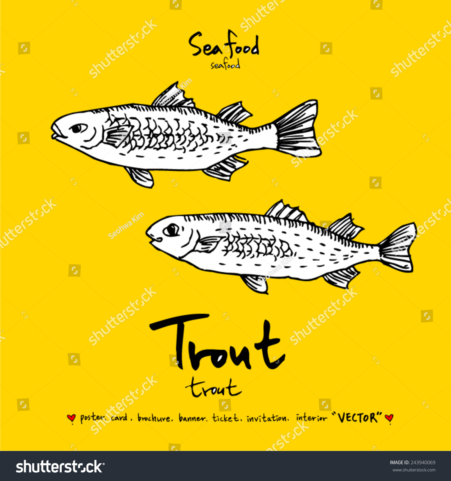 Hand Drawn Fish Vector Illustrations Stock Vector (Royalty Free ...