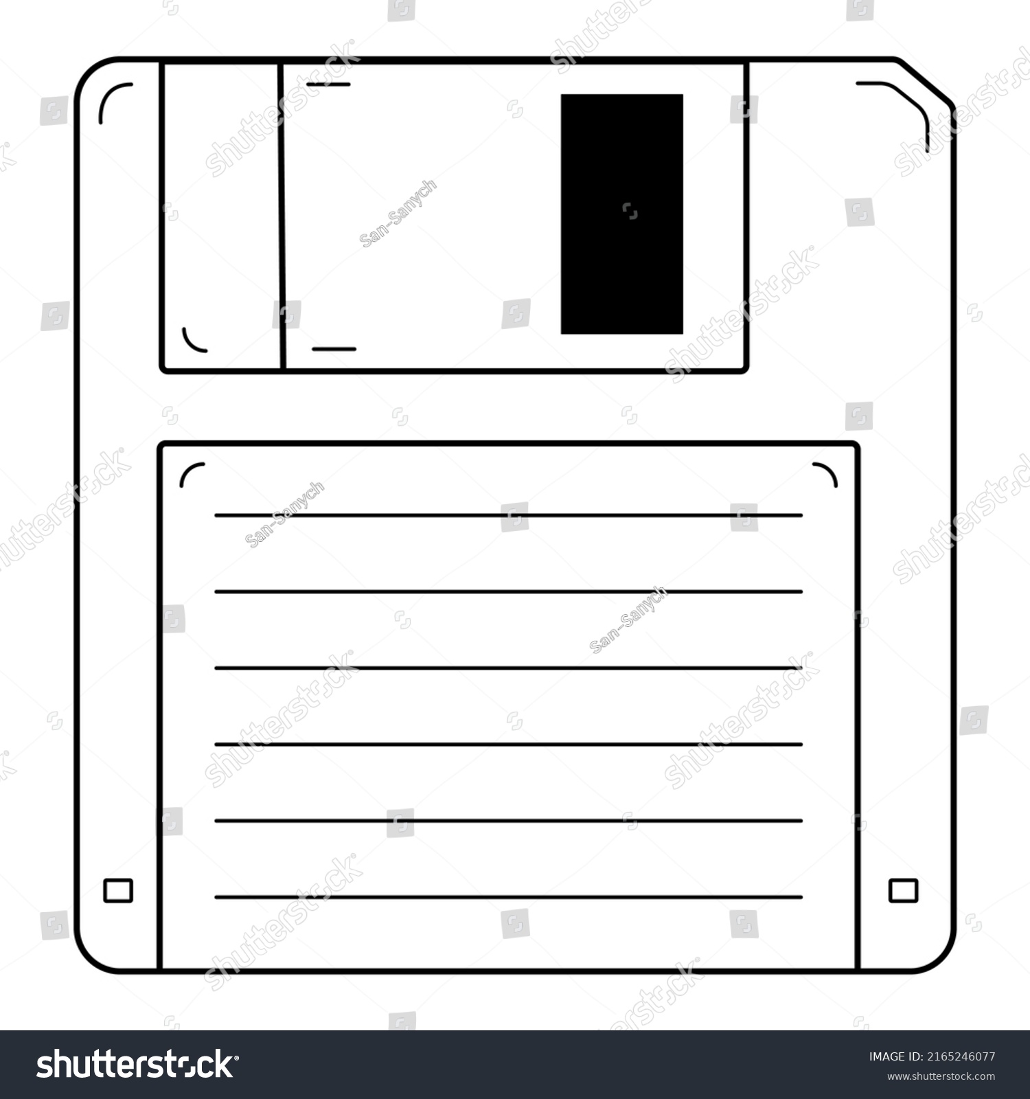 Hand Drawn Floppy Disk Computer Devices Stock Vector Royalty Free