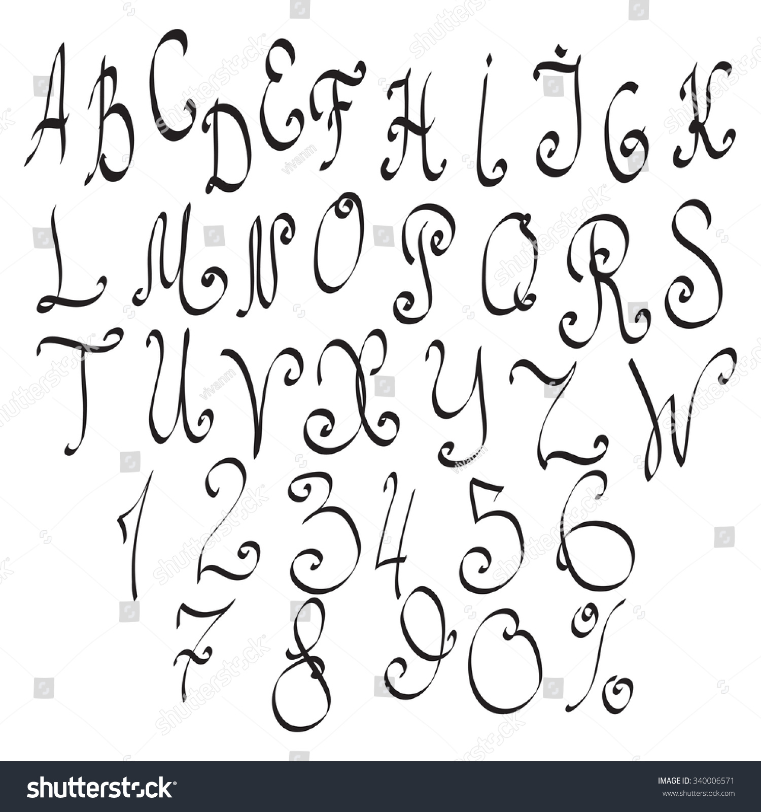 Hand Drawn Font Stock Vector (Royalty Free) 340006571