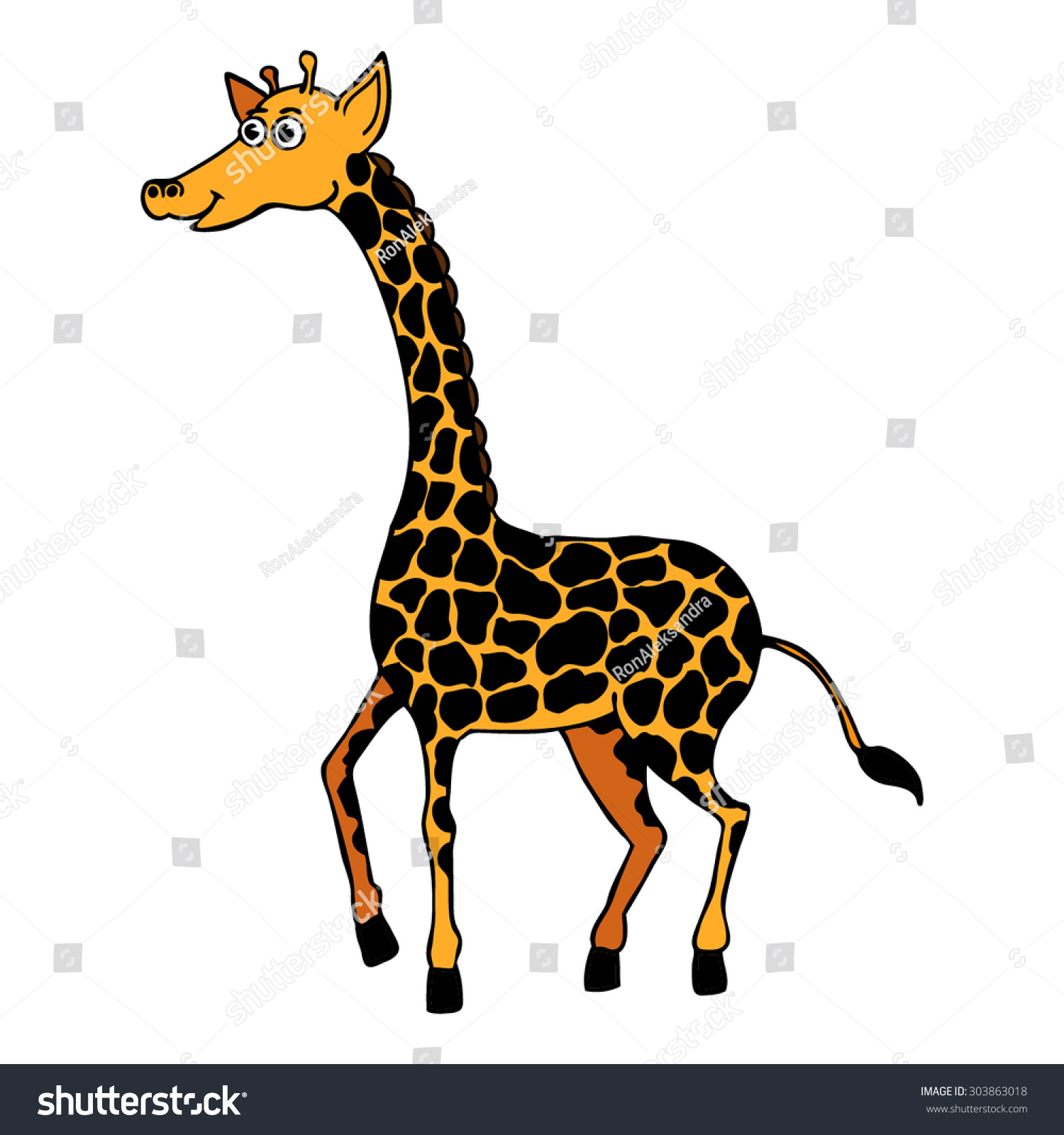 Hand Drawn Giraffe Vector Illustration: เวกเตอร์สต็อก (ปลอดค่าลิขสิทธิ์ ...