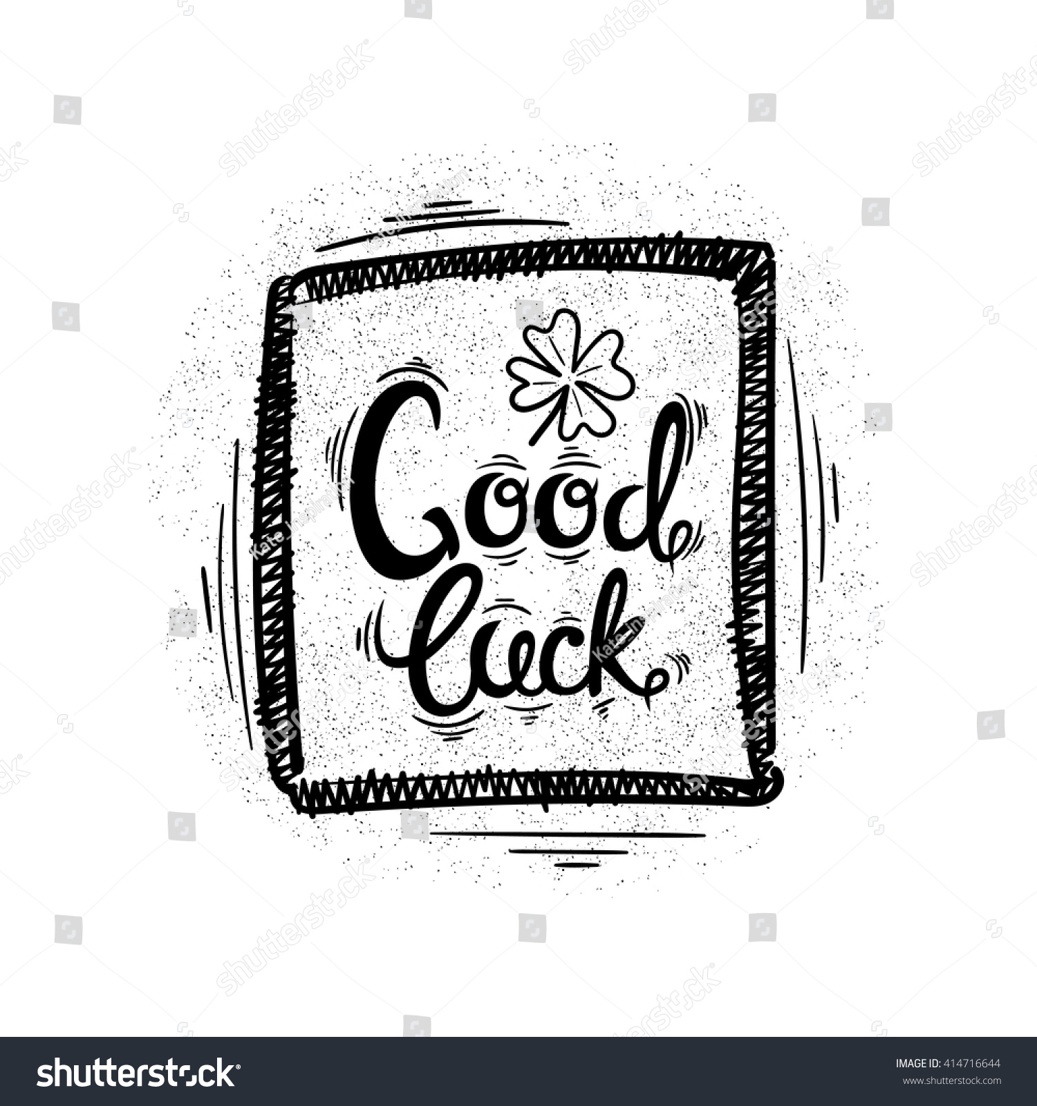 Hand Drawn Good Luck Calligraphy Vector Stock Vector (Royalty Free ...