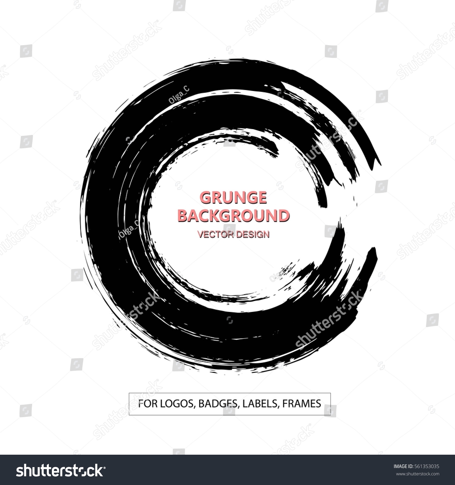 Hand Drawn Grunge Circle Shape Label Stock Vector (Royalty Free) 561353035