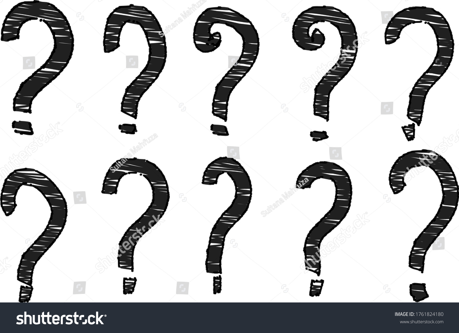 Hand Drawn Grunge Question Mark Question Stock Vector (Royalty Free ...