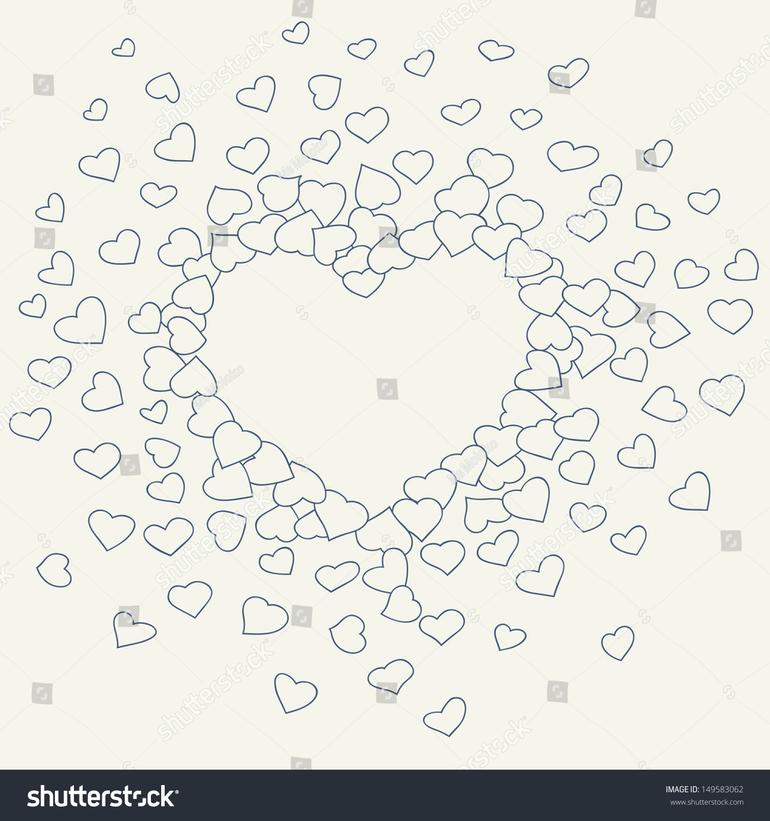 Hand Drawn Heart Background Stock Vector (Royalty Free) 149583062