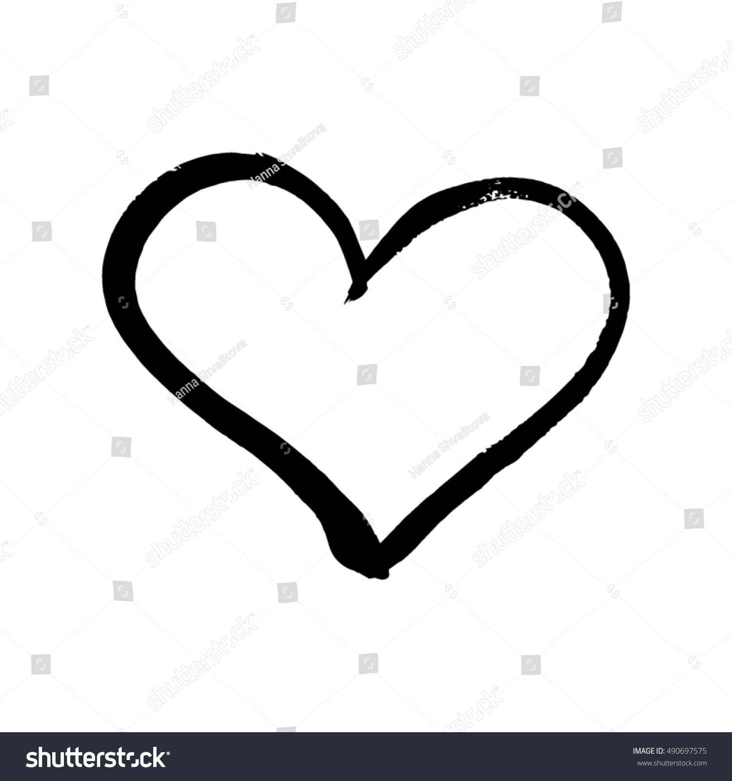 Hand Drawn Heart Symbol Stock Vector (Royalty Free) 490697575 ...