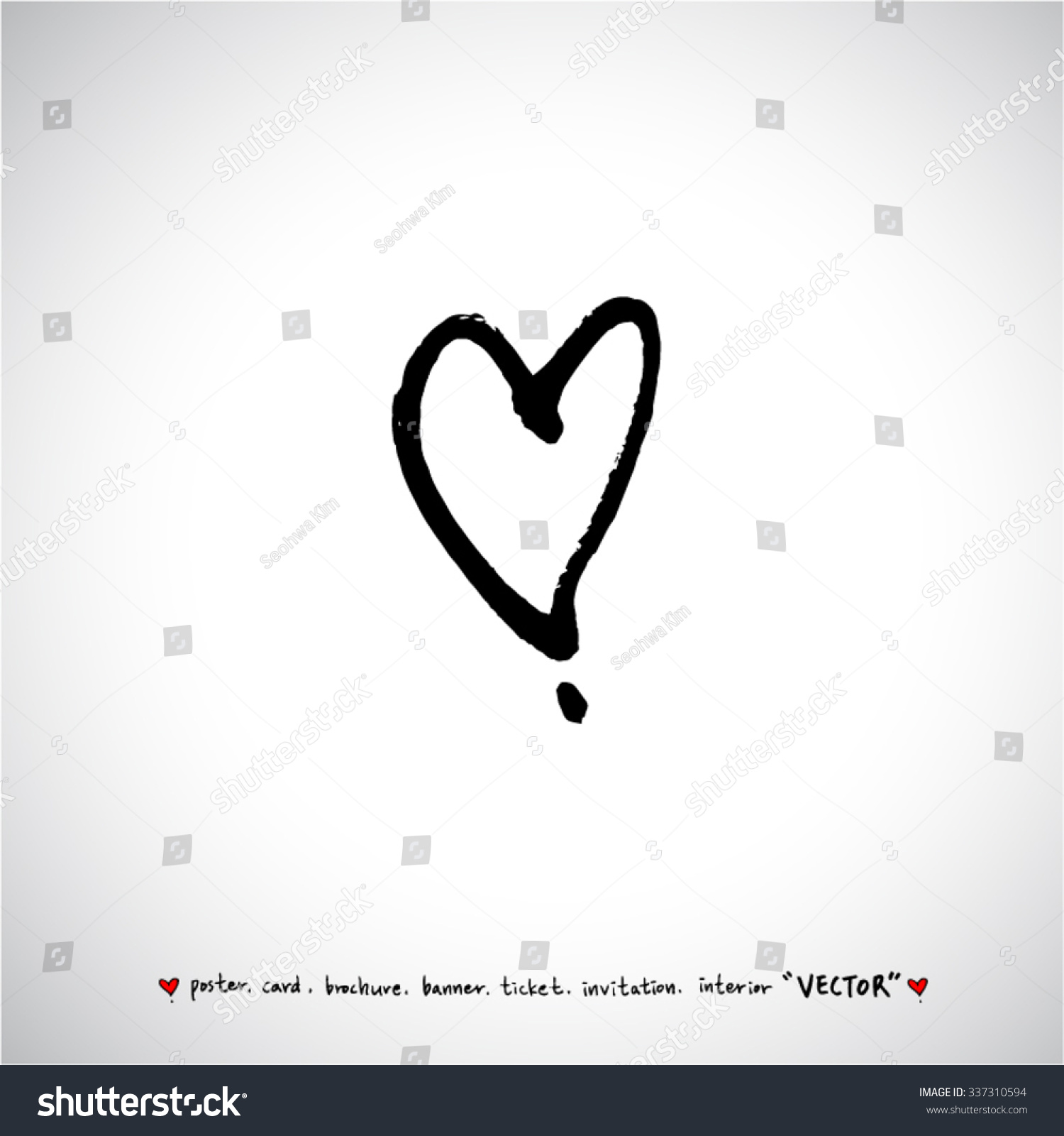 Hand Drawn Heart Vector Calligraphy Stock Vector (Royalty Free ...