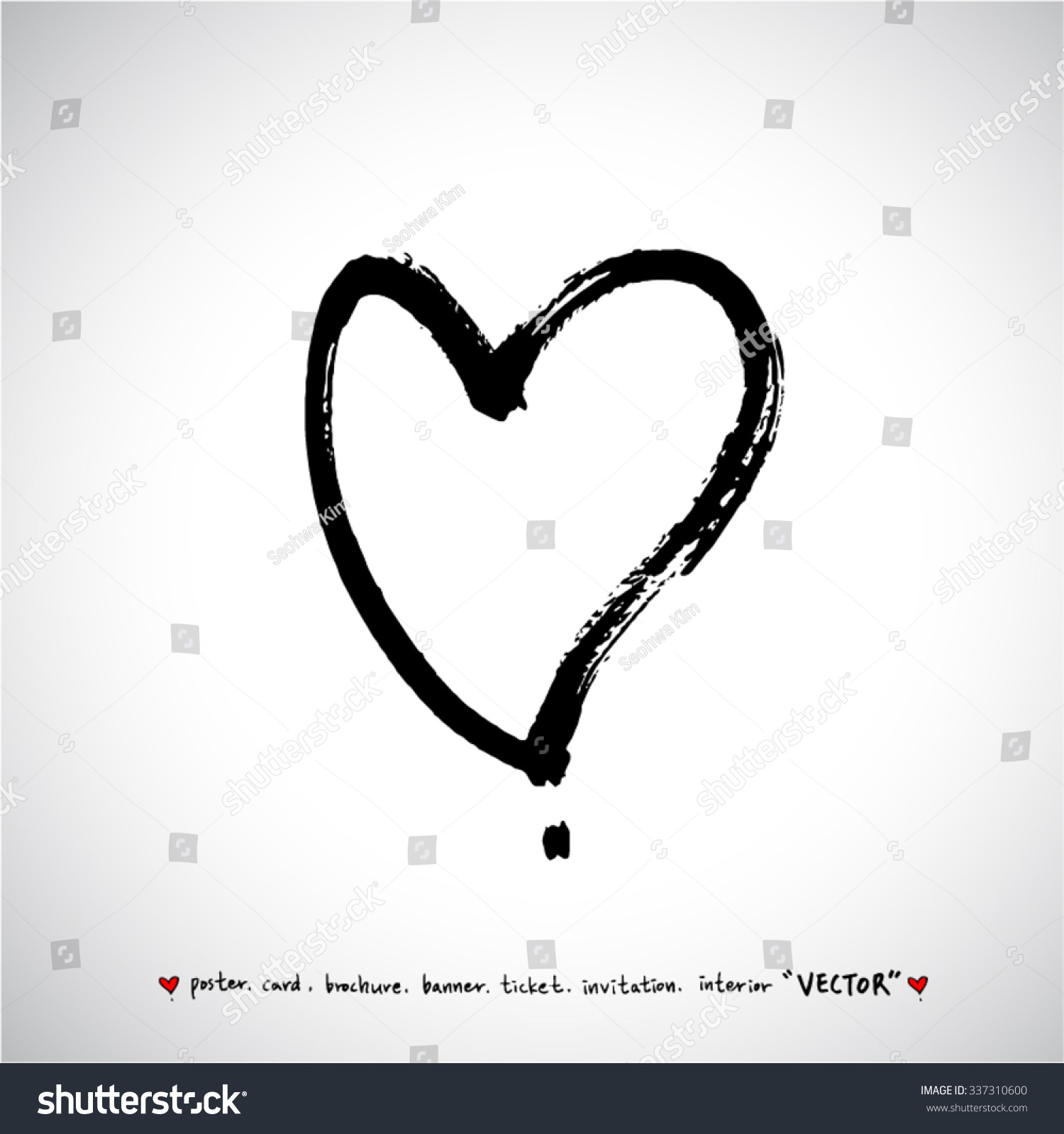 Hand Drawn Heart Vector Calligraphy Stock Vector (Royalty Free ...