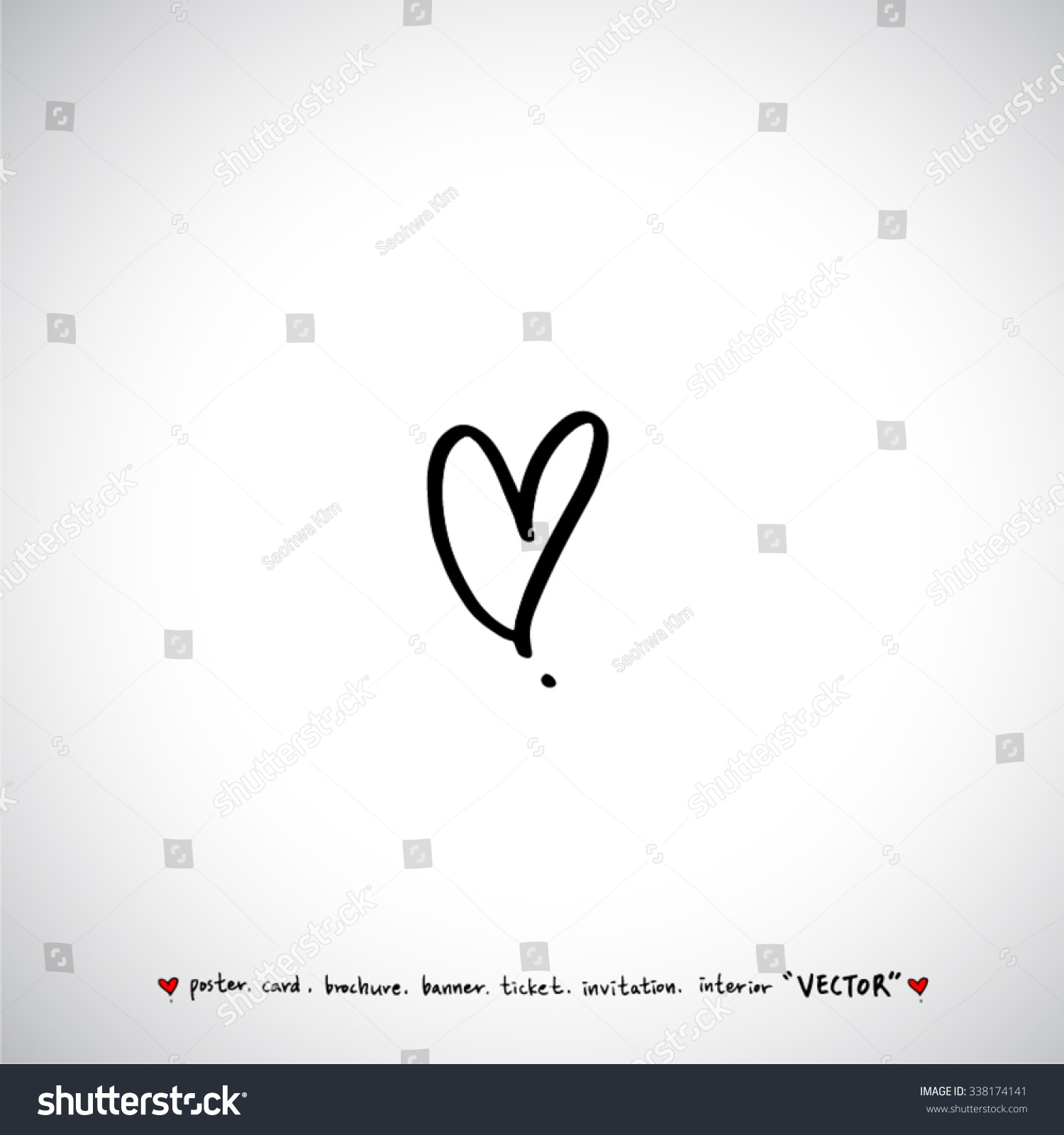Hand Drawn Heart Vector Calligraphy Stock Vector (Royalty Free ...