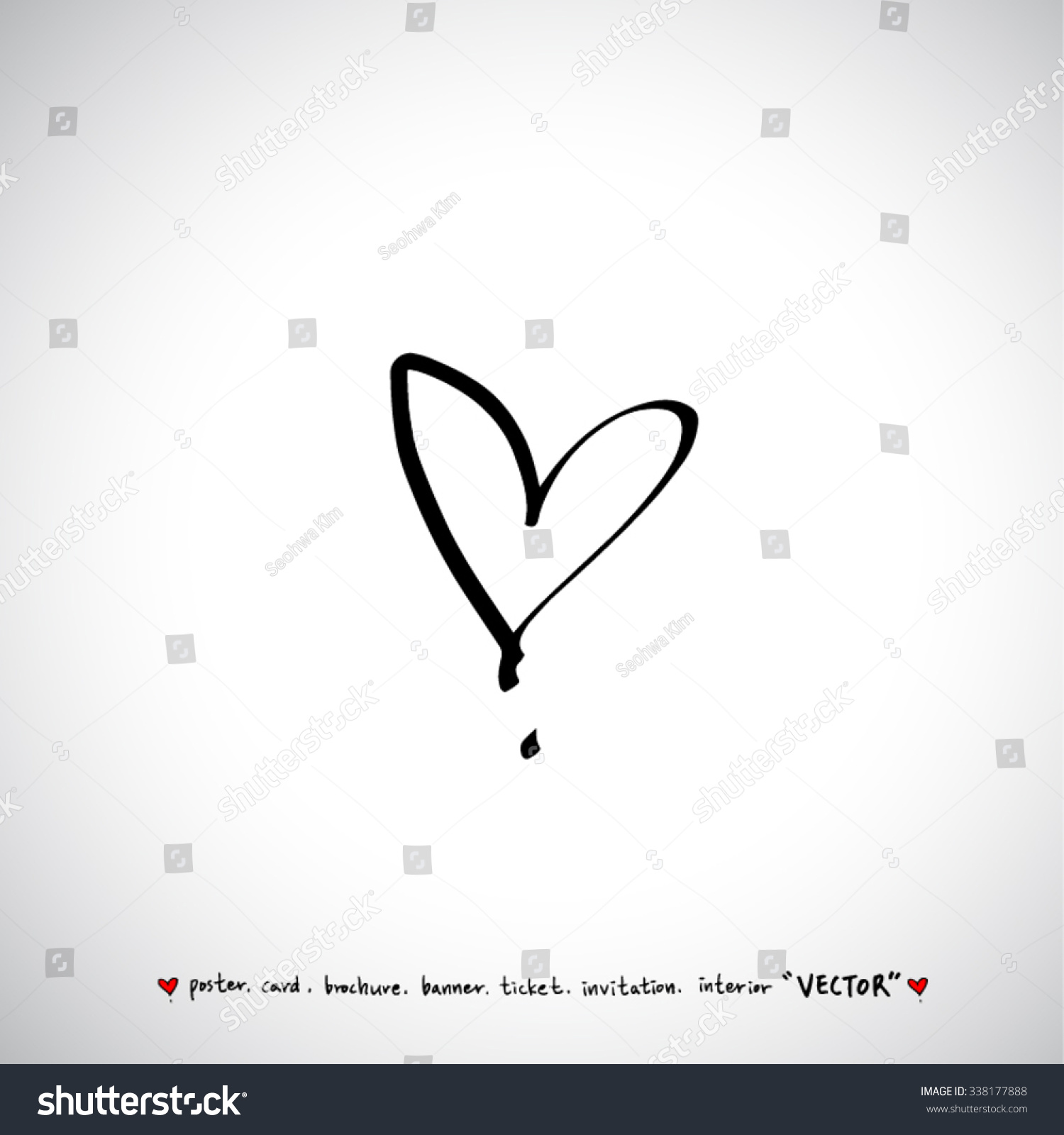 Hand Drawn Heart Vector Calligraphy Stock Vector (Royalty Free ...
