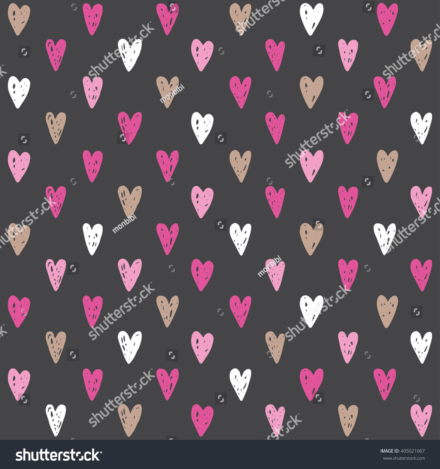 Hand Drawn Hearts Pattern Vector Illustration Stock Vector (Royalty ...