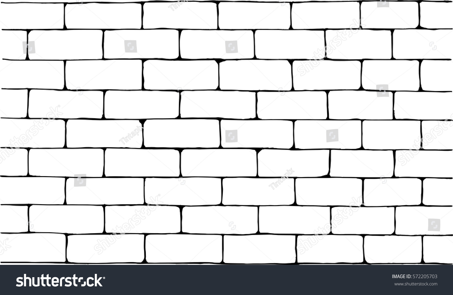 Hand Drawn Ink Brick Wall Vector Stock Vector (Royalty Free) 572205703