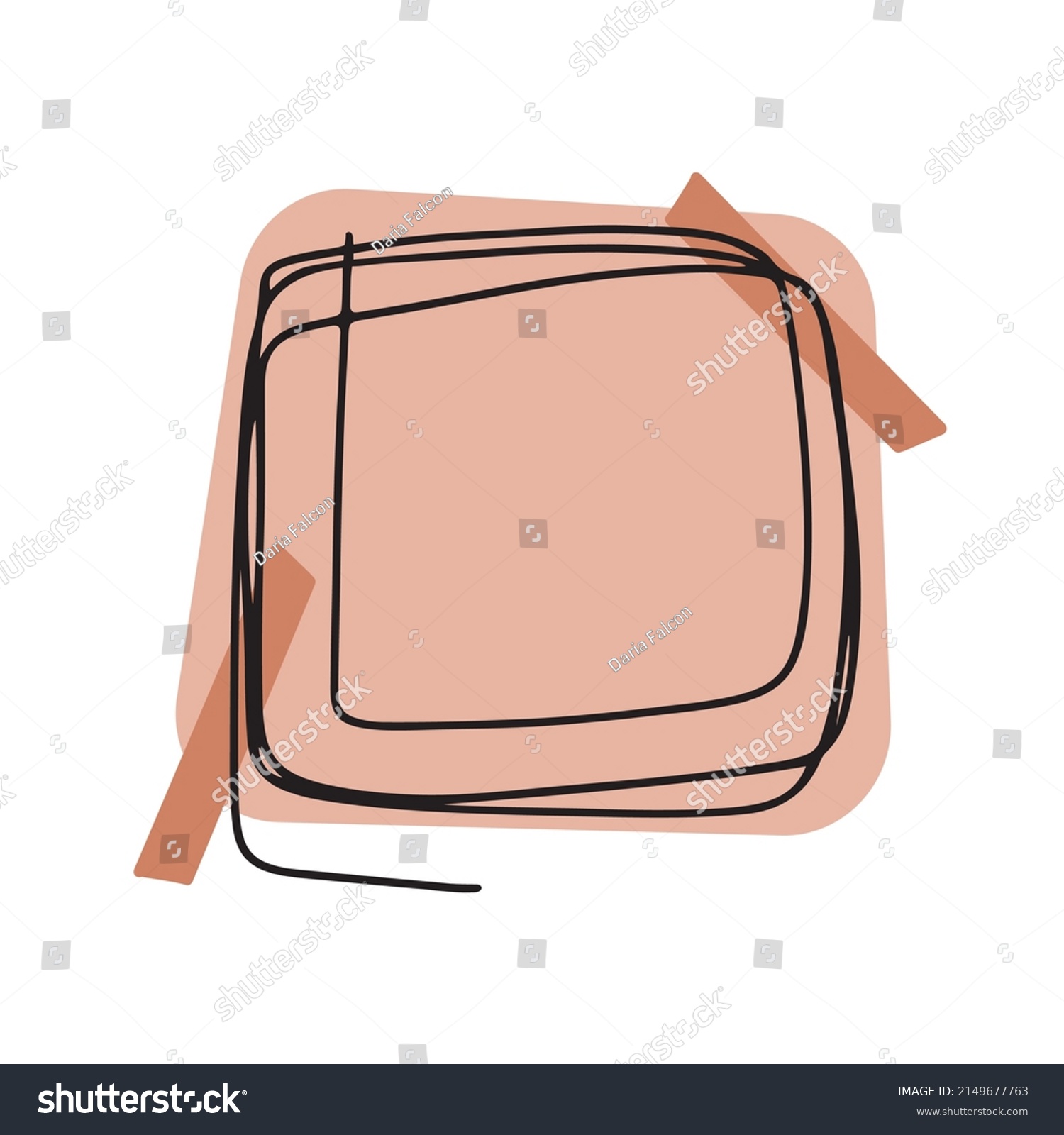Hand Drawn Ink Square Abstract Shape Stock Vector (Royalty Free ...