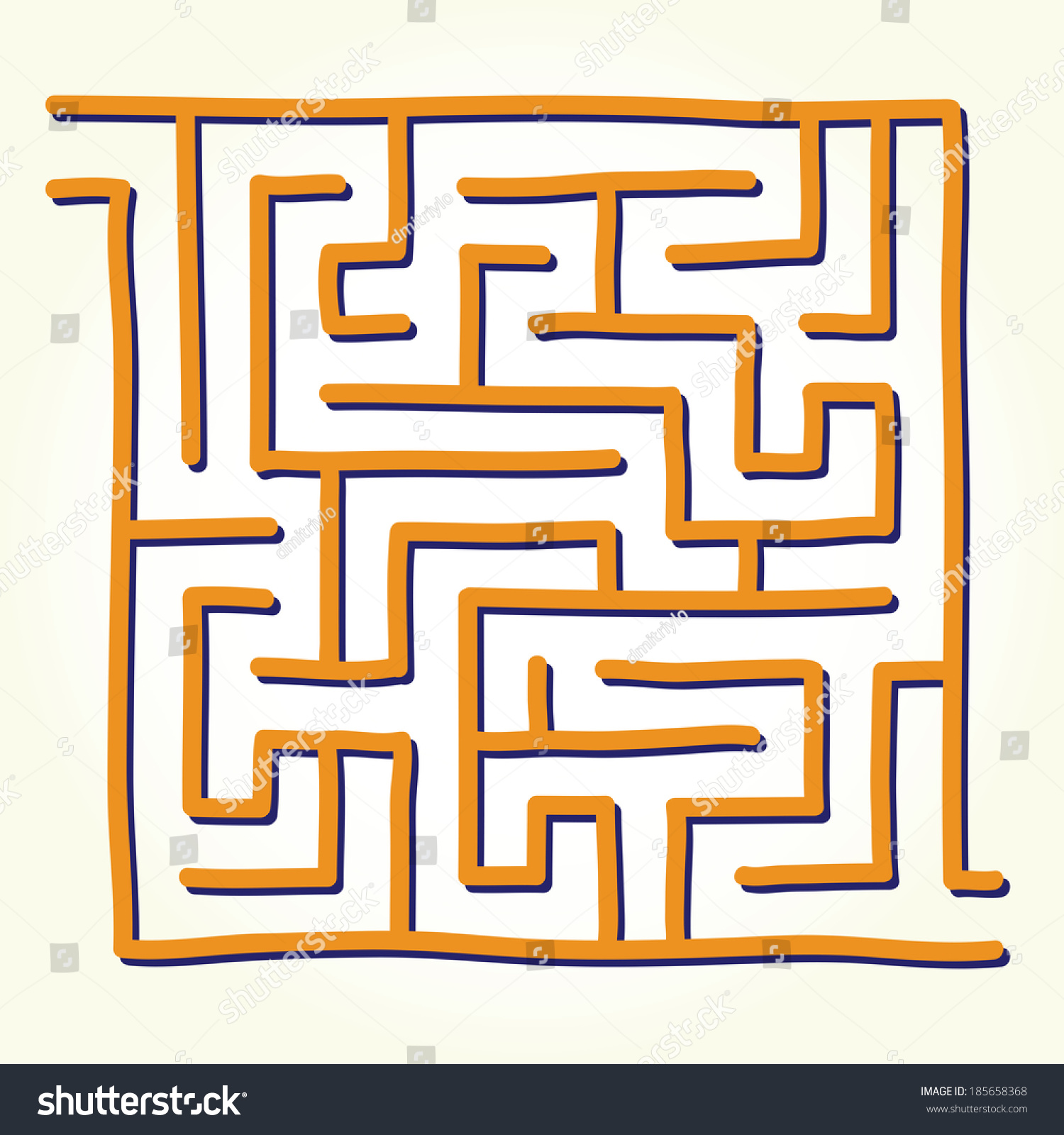 Hand Drawn Labyrinth Vector Illustration Stock Vector (Royalty Free ...